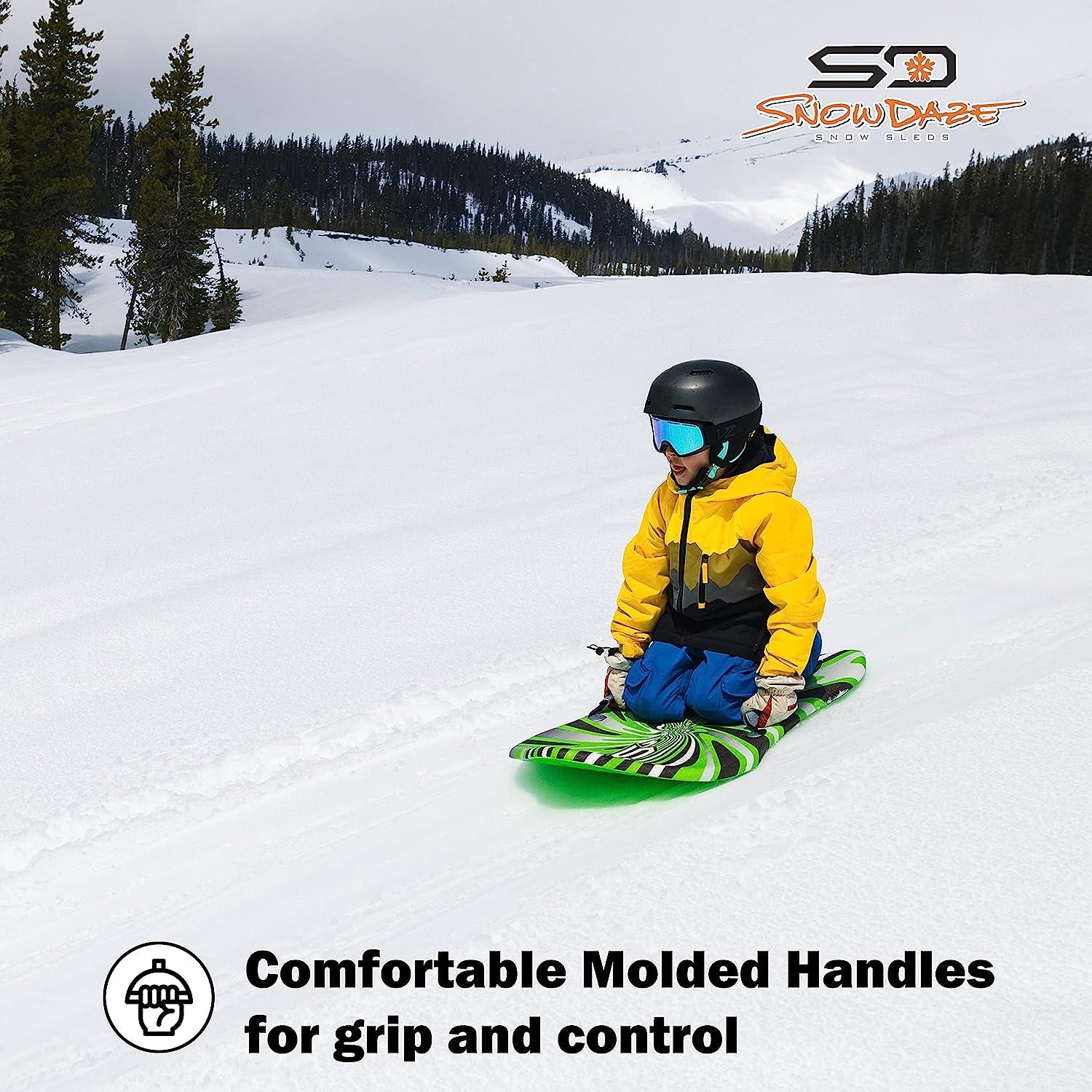Snow Daze 40 Inch Snow Sled for Adults and Kids - Lightweight, Sturdy ...