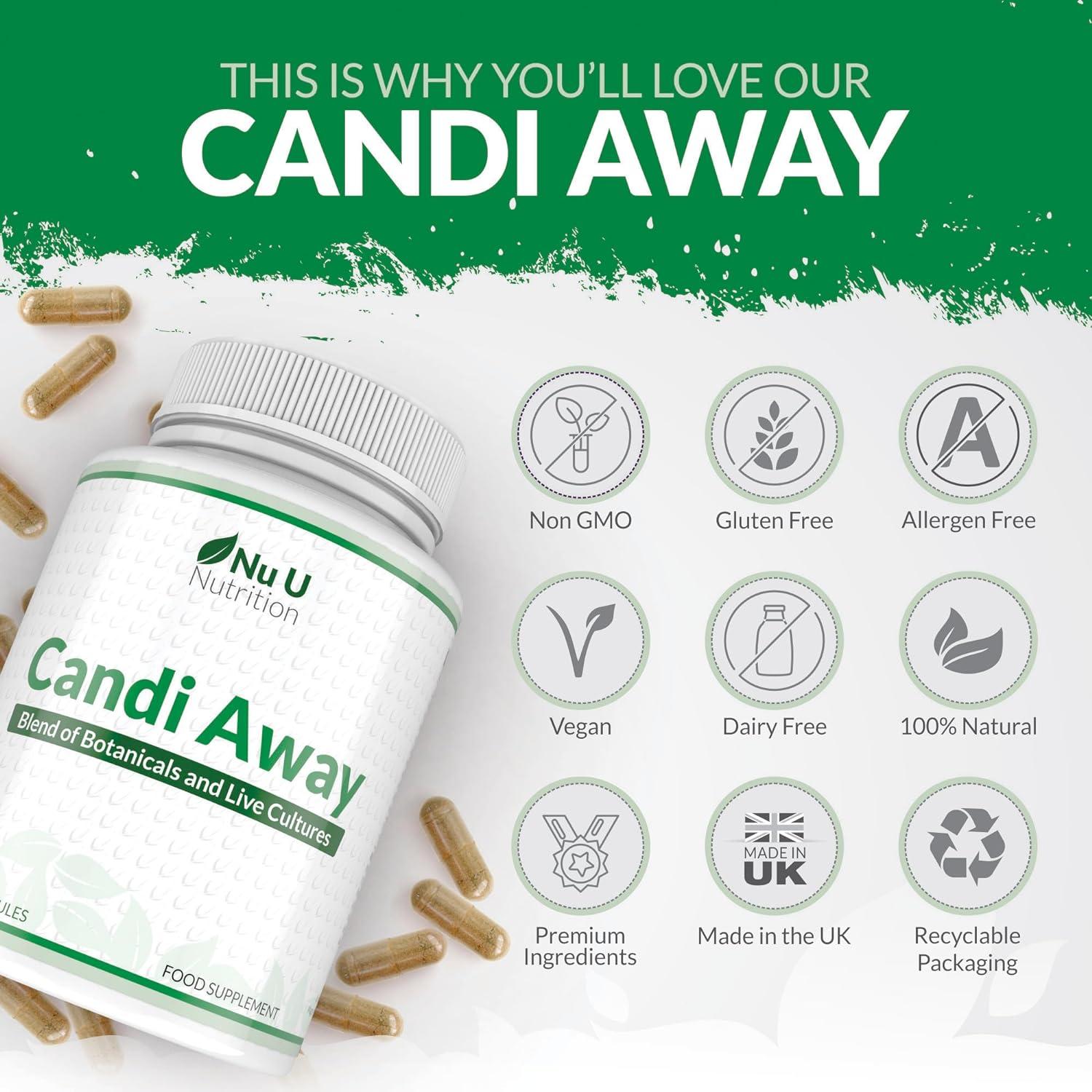 Natural Candida Cleanse & Yeast Support - 90 Vegan Capsules - 3 Month ...