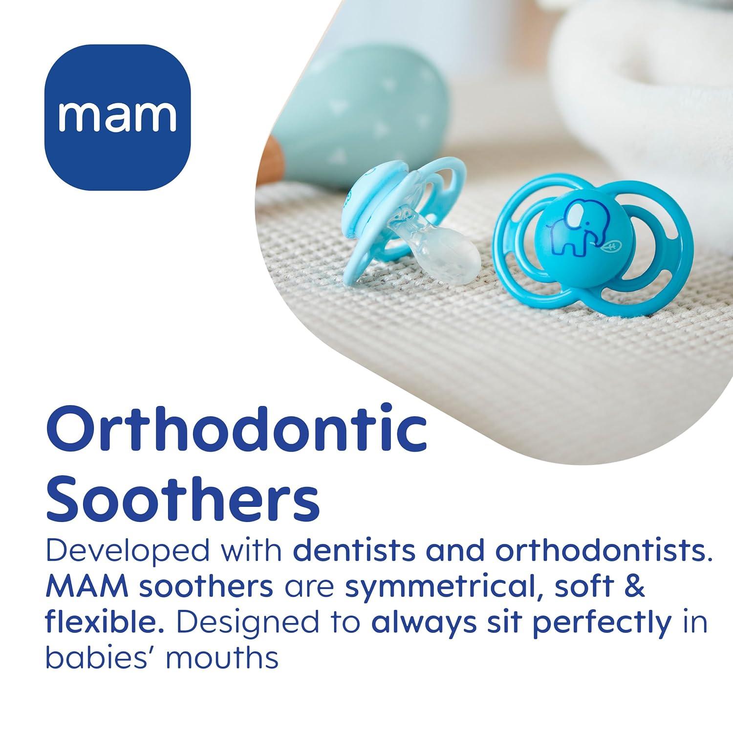 MAM Perfect Soothers 12+ Months | Thinner Softer Baby Pacifiers with ...