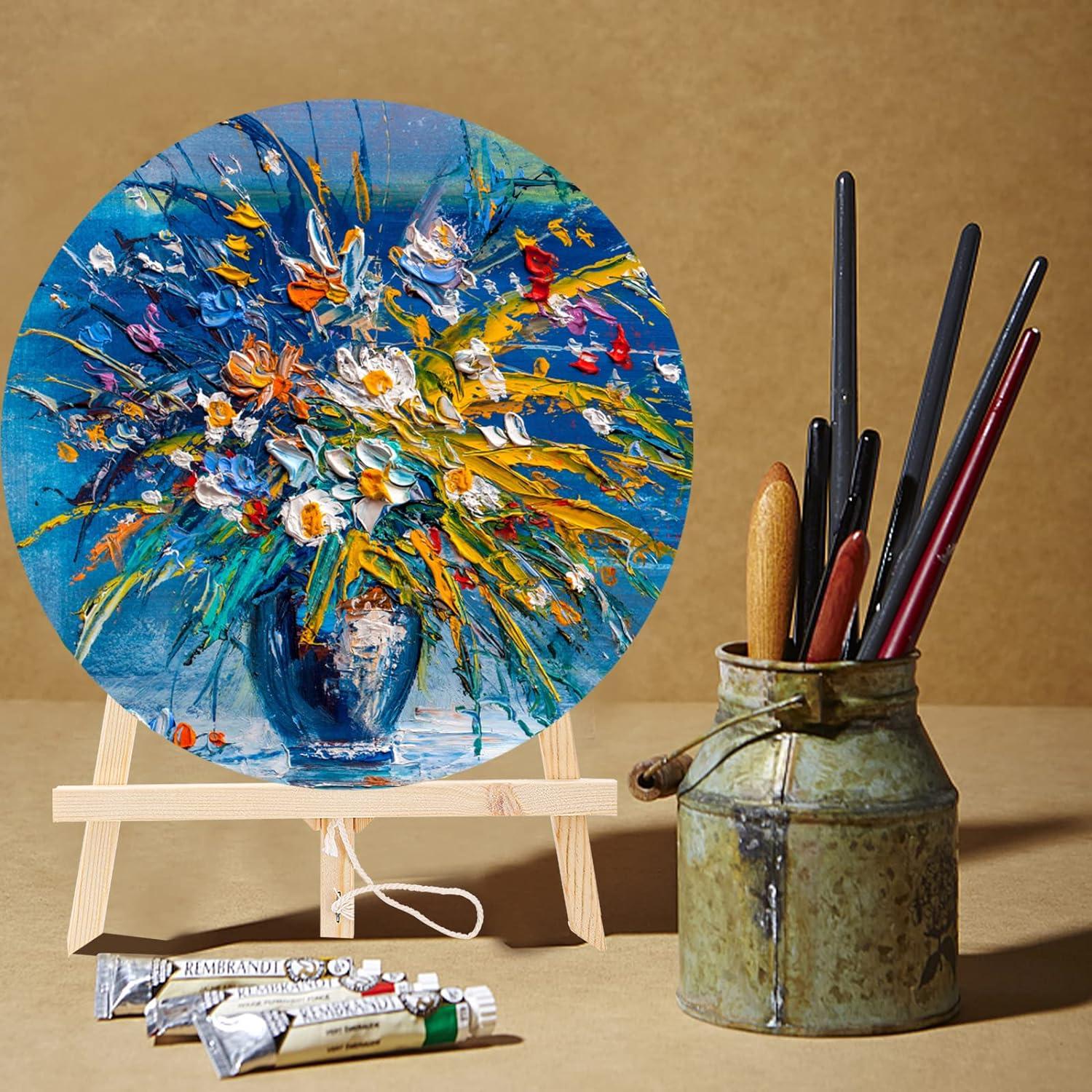 6 Pack 12 Inch Round Canvas Panels - Pre-Stretched Blank Painting ...