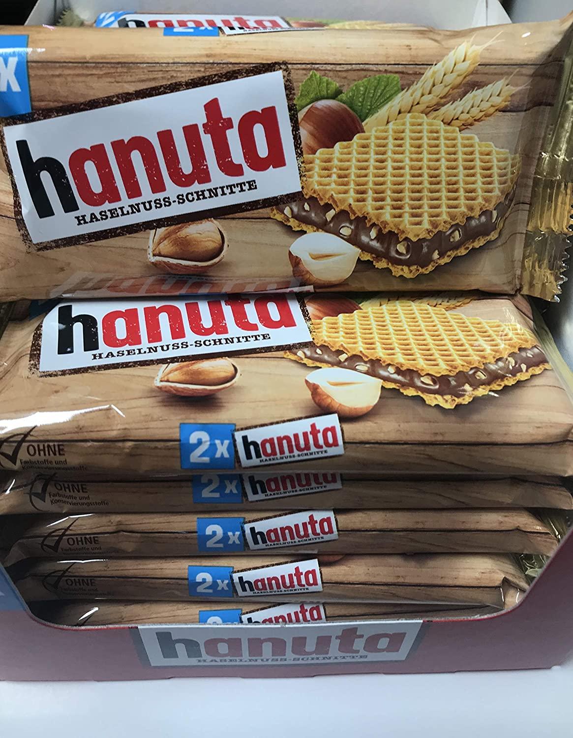 Ferrero Hanuta Wafers with Hazelnut Cream 36pcs - 18 Packs of 2pcs ...