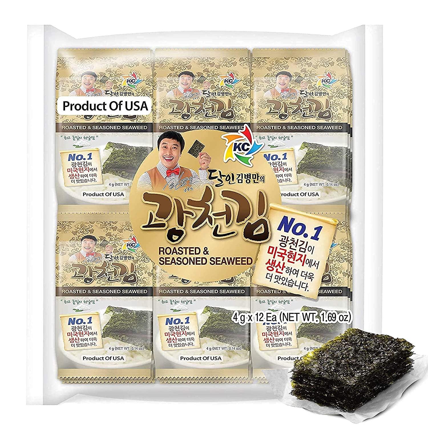KIMNORI Kwangcheonkim Seasoned Seaweed Snacks - 12 Individual Packs ...