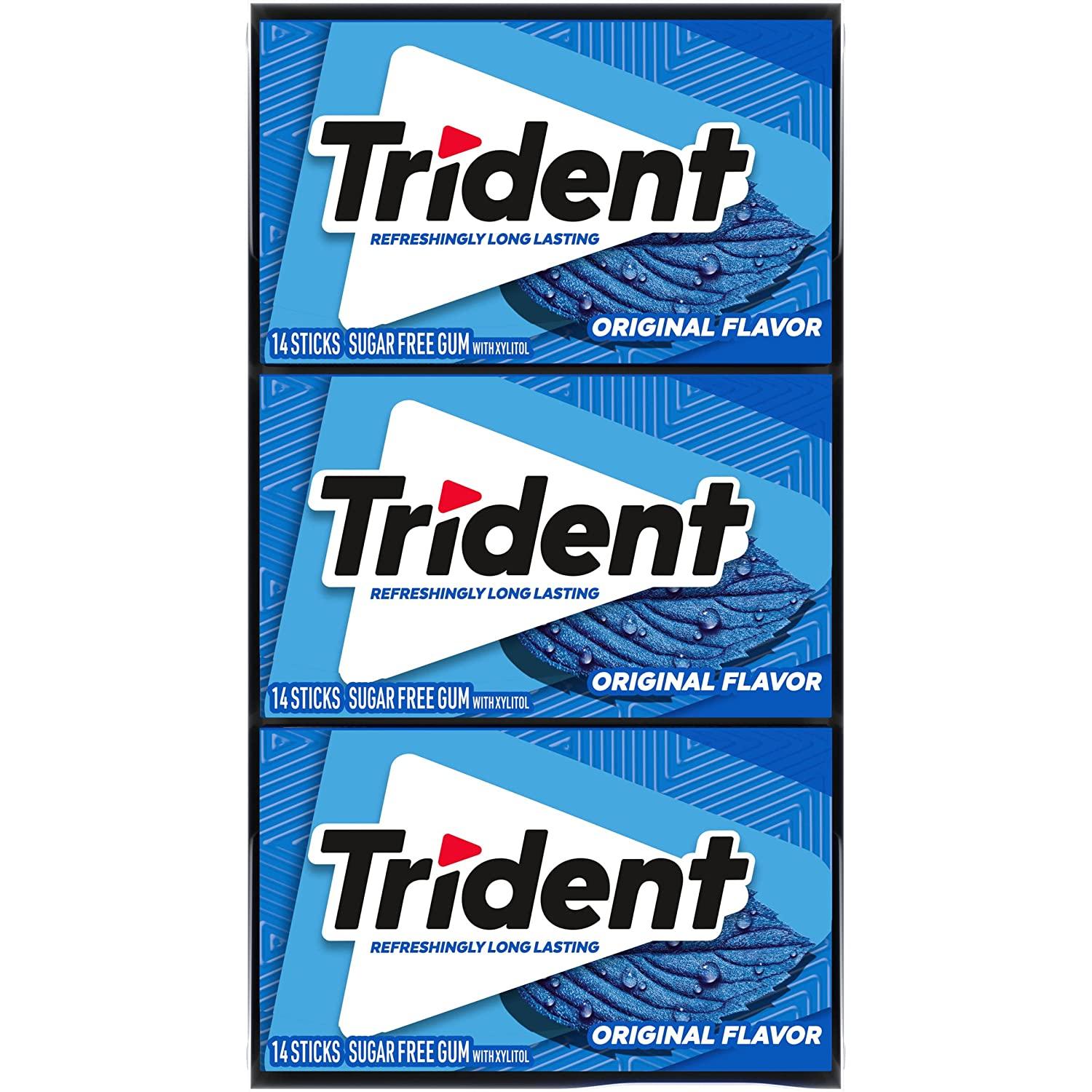 Trident Original Flavor Sugar Free Gum - 12 Packs (168 Total Pieces ...