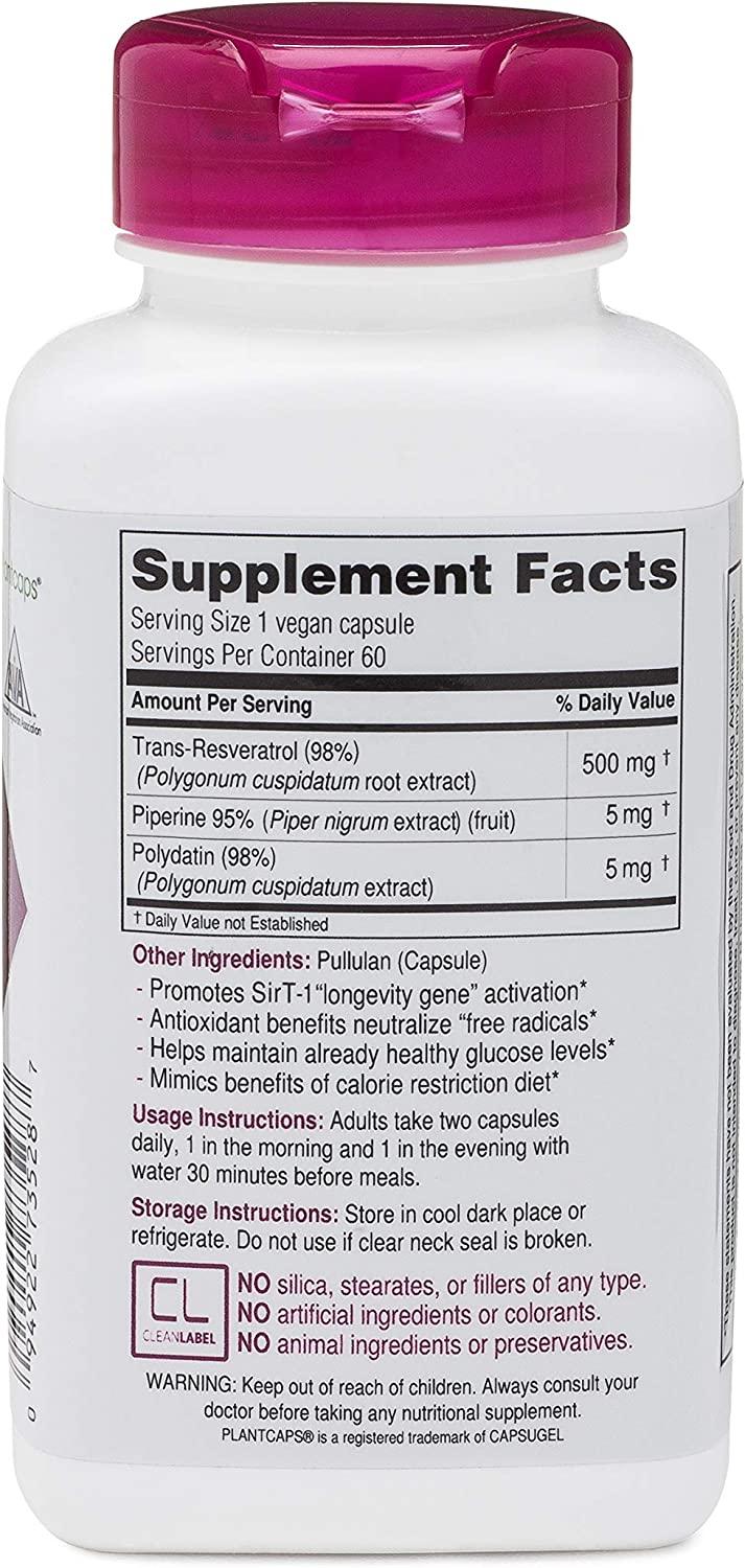 Biotivia Transmax 98% Trans-Resveratrol 500mg - 60 Capsules for Optimal ...