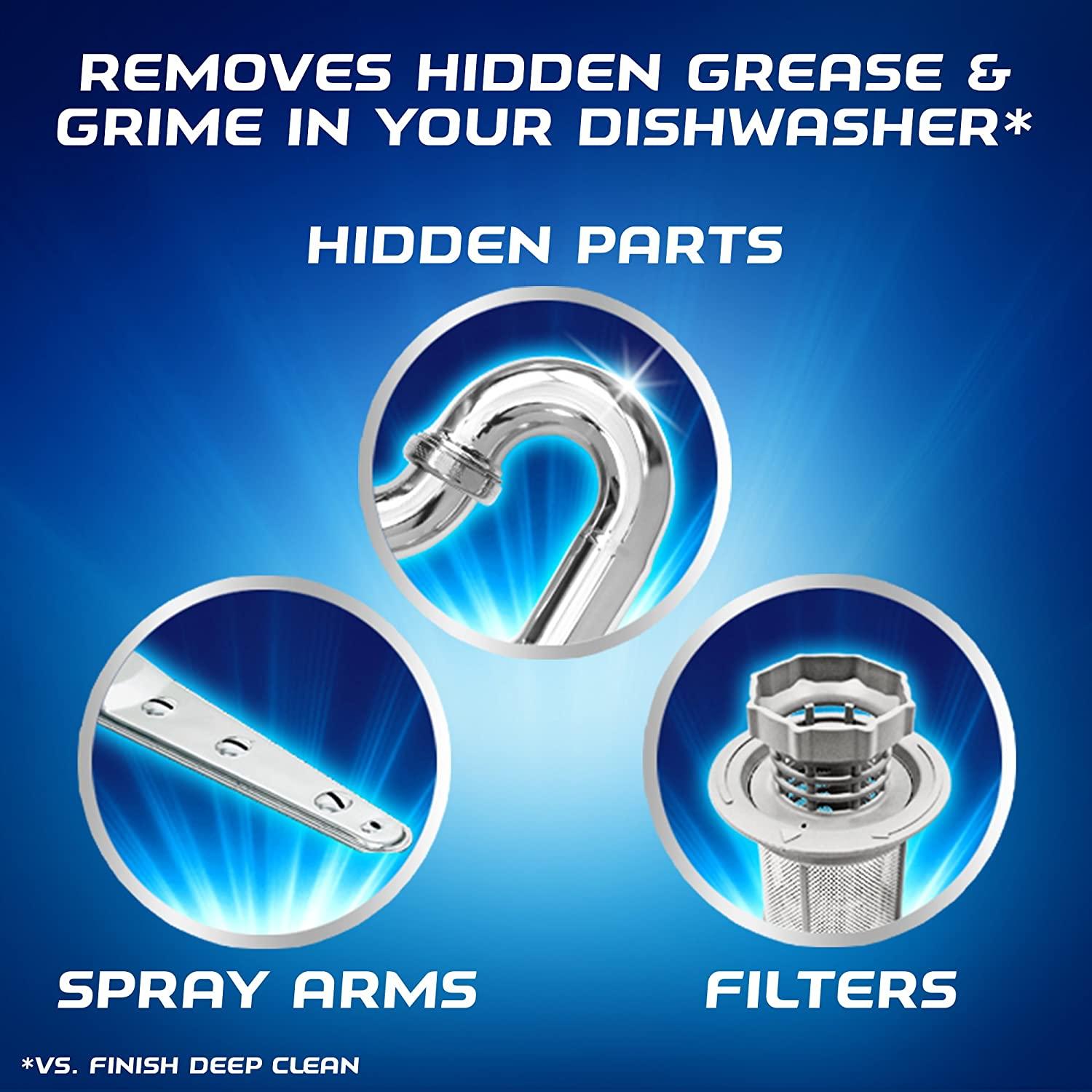 Finish In-Wash Dishwasher Cleaner - 3 Count, Pack of 4 | Removes Hidden ...