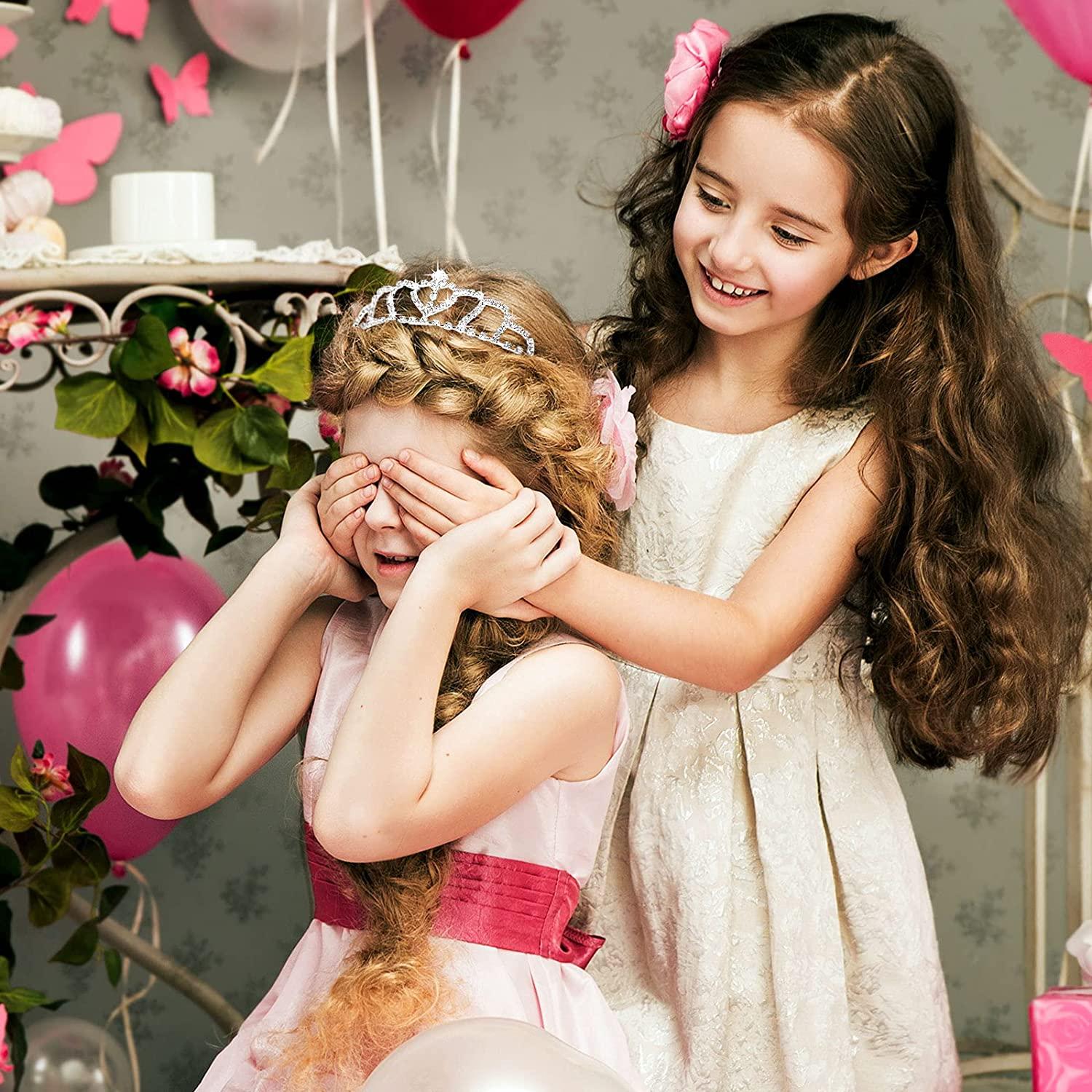 Silver Rhinestone Crystal Princess Tiara Crown - 16 Pieces for Girls ...