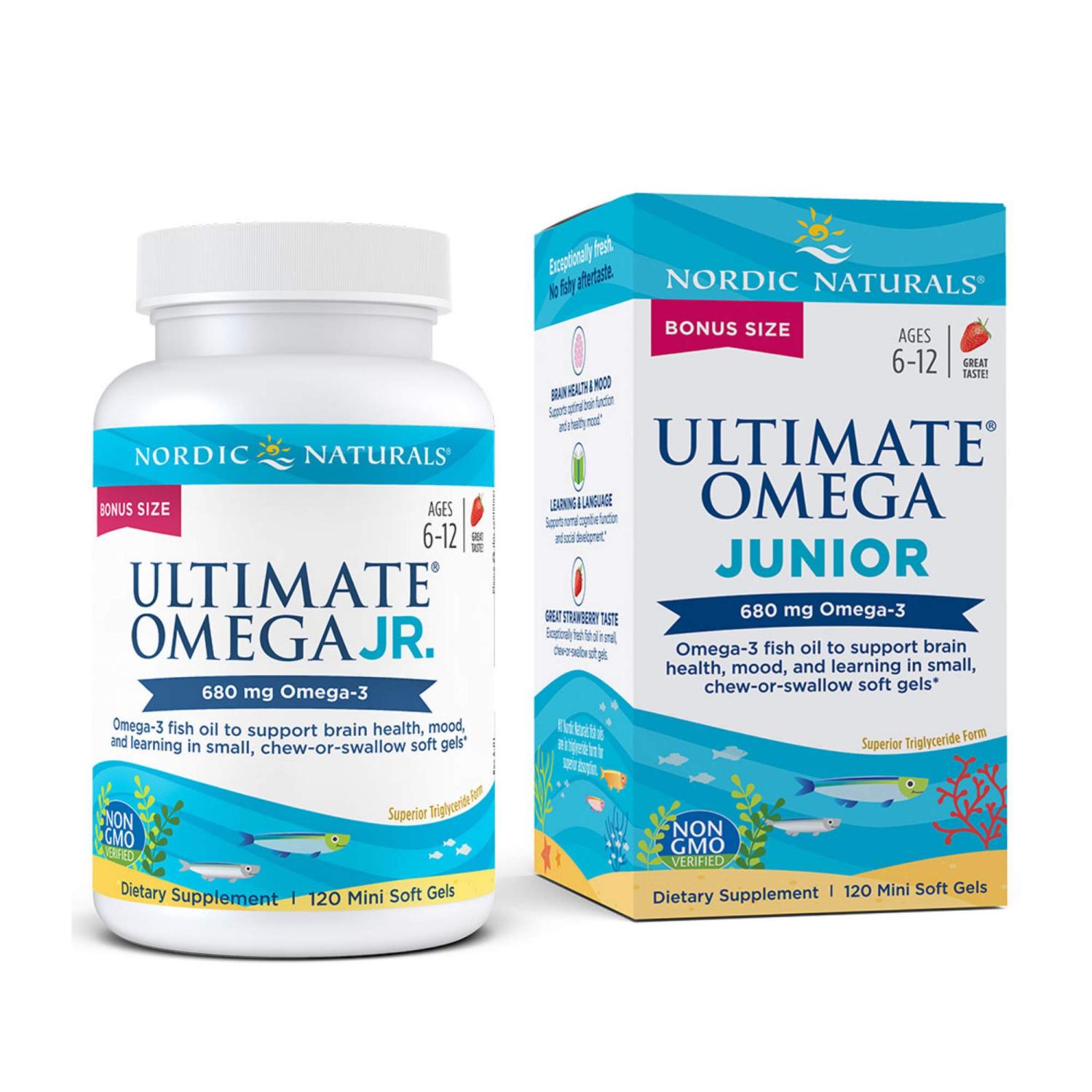 Nordic Naturals Ultimate Omega Jr Strawberry Soft Gels - 120 Mini ...