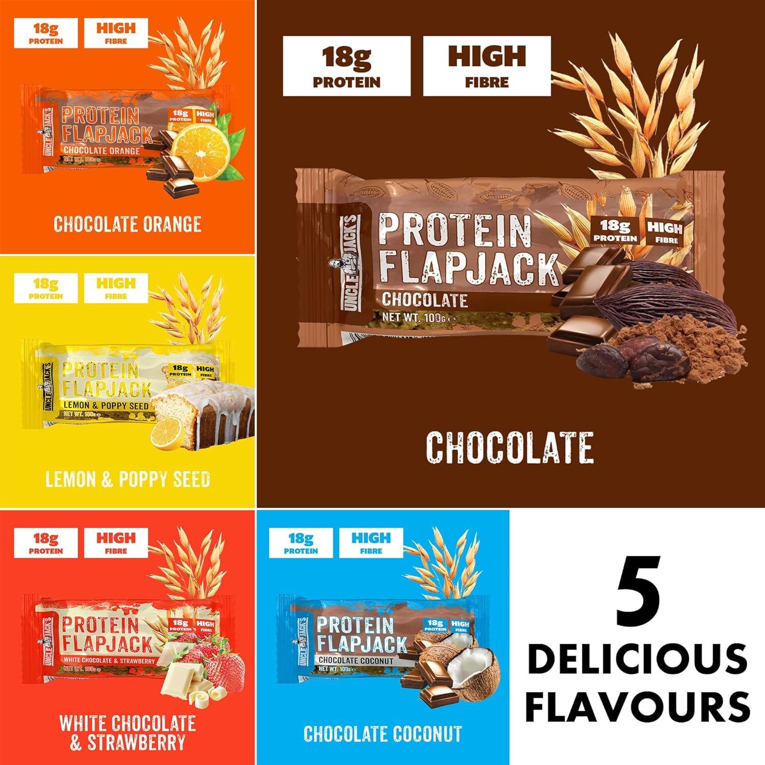 Uncle Jack's Protein Flapjacks - 16 x 100g - 18g Protein - High Protein ...
