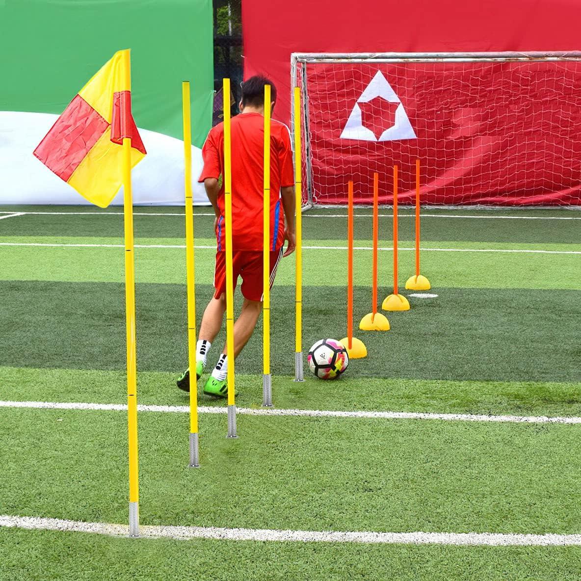 Soccer Field Corner Flags - Set of 4 Portable Poles for Dribbling ...