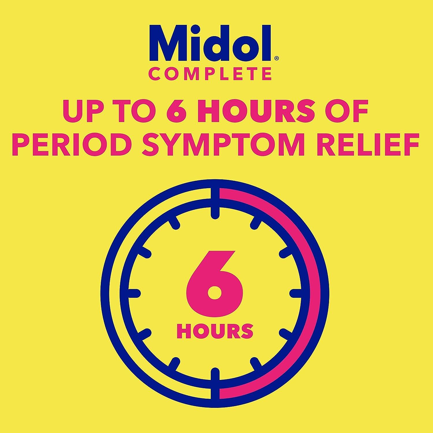 Midol Complete 24ct Caplets for Menstrual Period Symptom Relief: Cramps ...