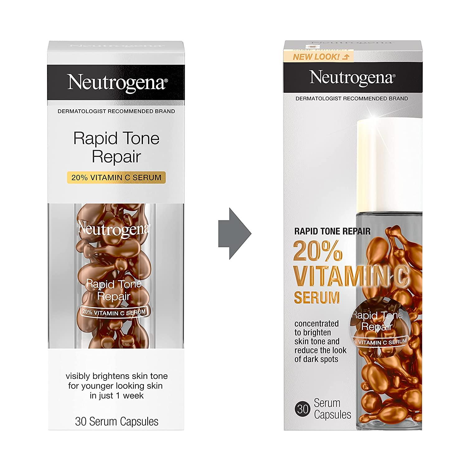 Neutrogena Rapid Tone Repair Vitamin C Serum Capsules - 20% Formula ...