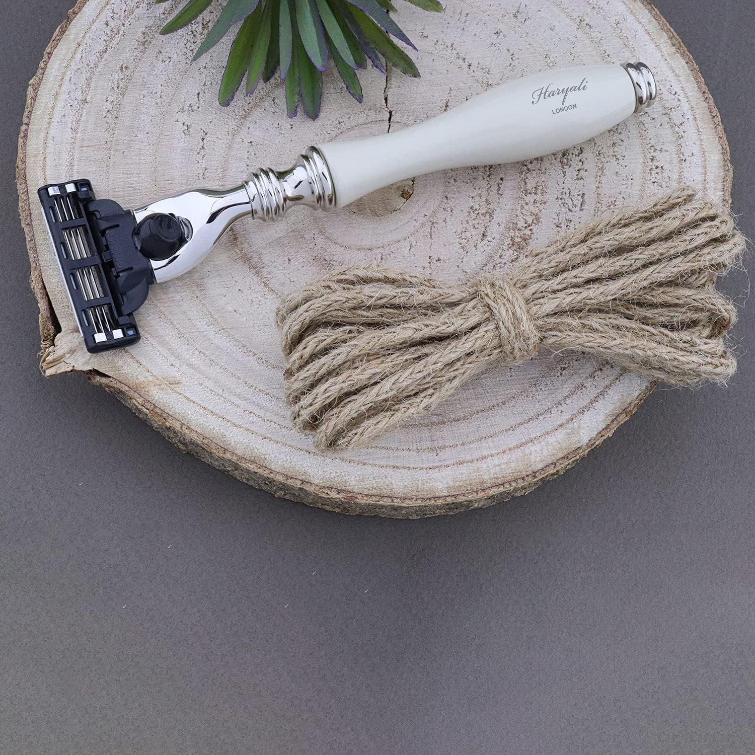 Haryali London 3-Part Razor Set | Best White Shaving Set with Brush ...