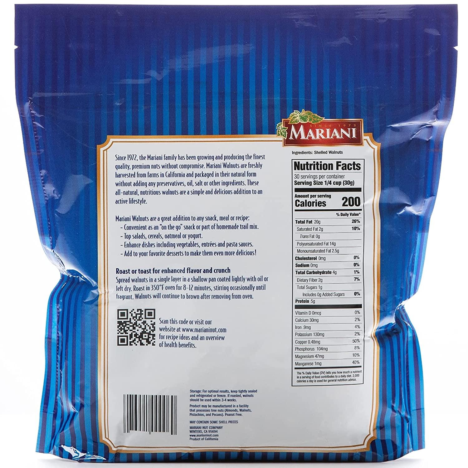 California Walnuts by Mariani - Shelled Premium Nuts, Gluten Free ...