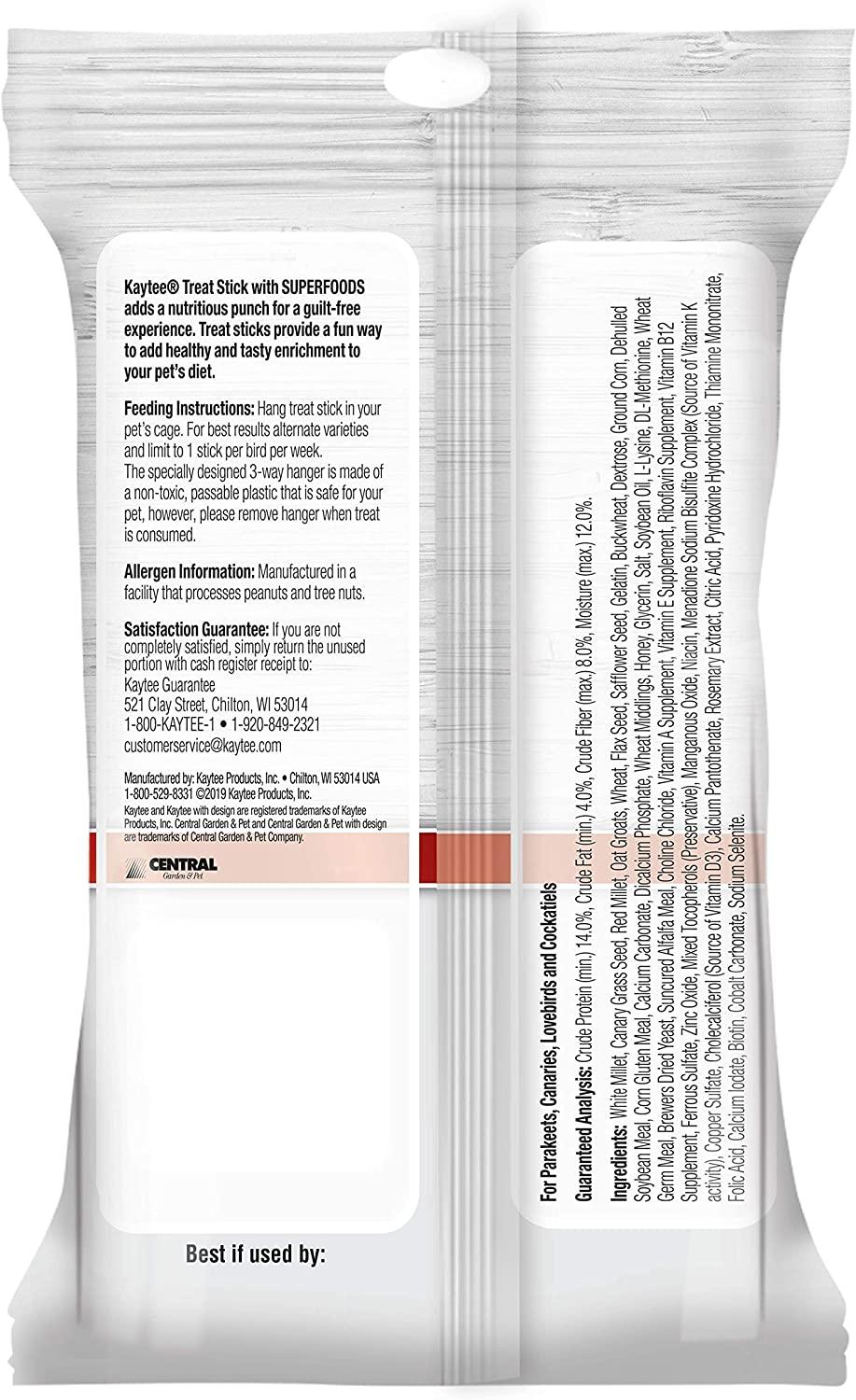 Kaytee Flax Avian Treat Stick with Superfood 5.5 Ounce - Nutritious ...