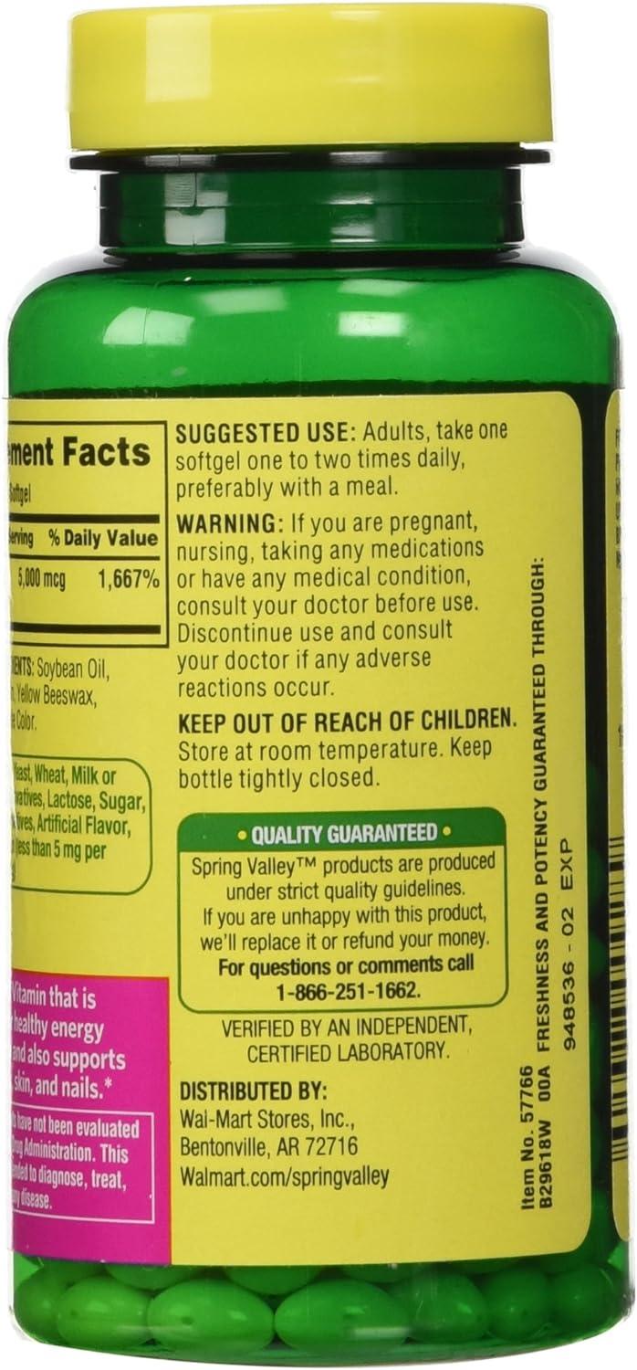 Spring Valley Biotin 5000 mcg Softgels - 240 Count | Buy Now with ...