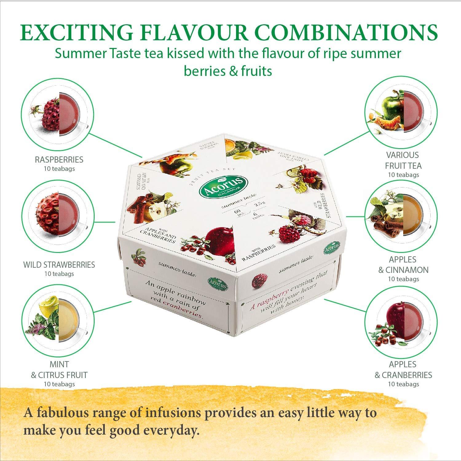 Acorus Summer Taste Tea Set | Natural Fruit Tea Gift Set | 6 Flavors ...