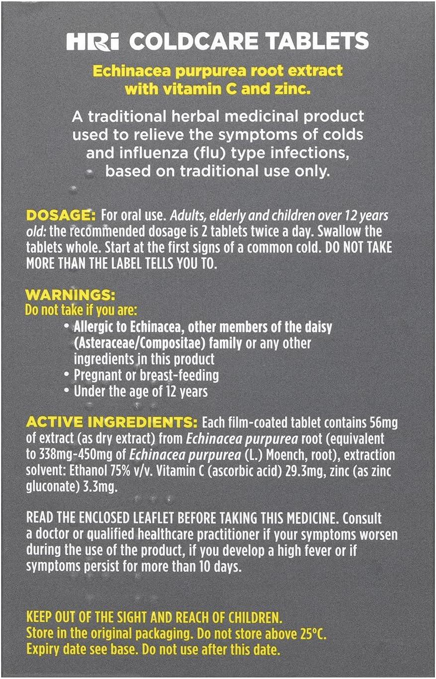HRI ColdCare Immunity 30 Tablets - Echinacea Plus Vitamin C and Zinc to ...