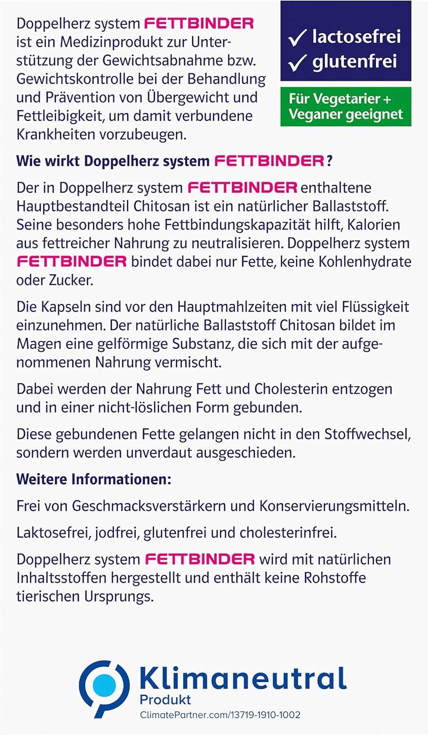 Doppelherz System Fat Binder - 60 Capsules for Weight Loss Support ...
