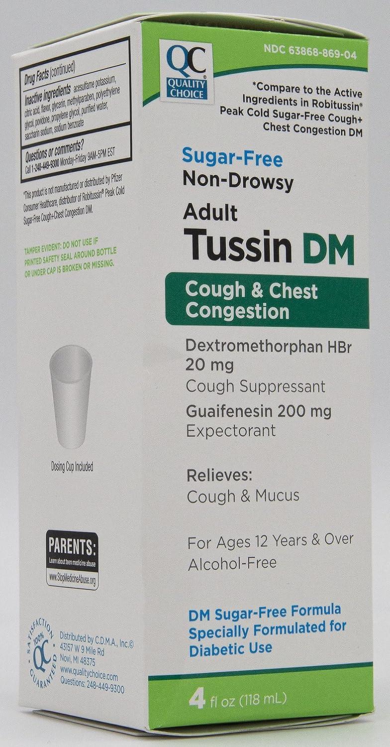 Quality Choice Tussin DM - Non-Drowsy Expectorant & Cough Suppressant ...