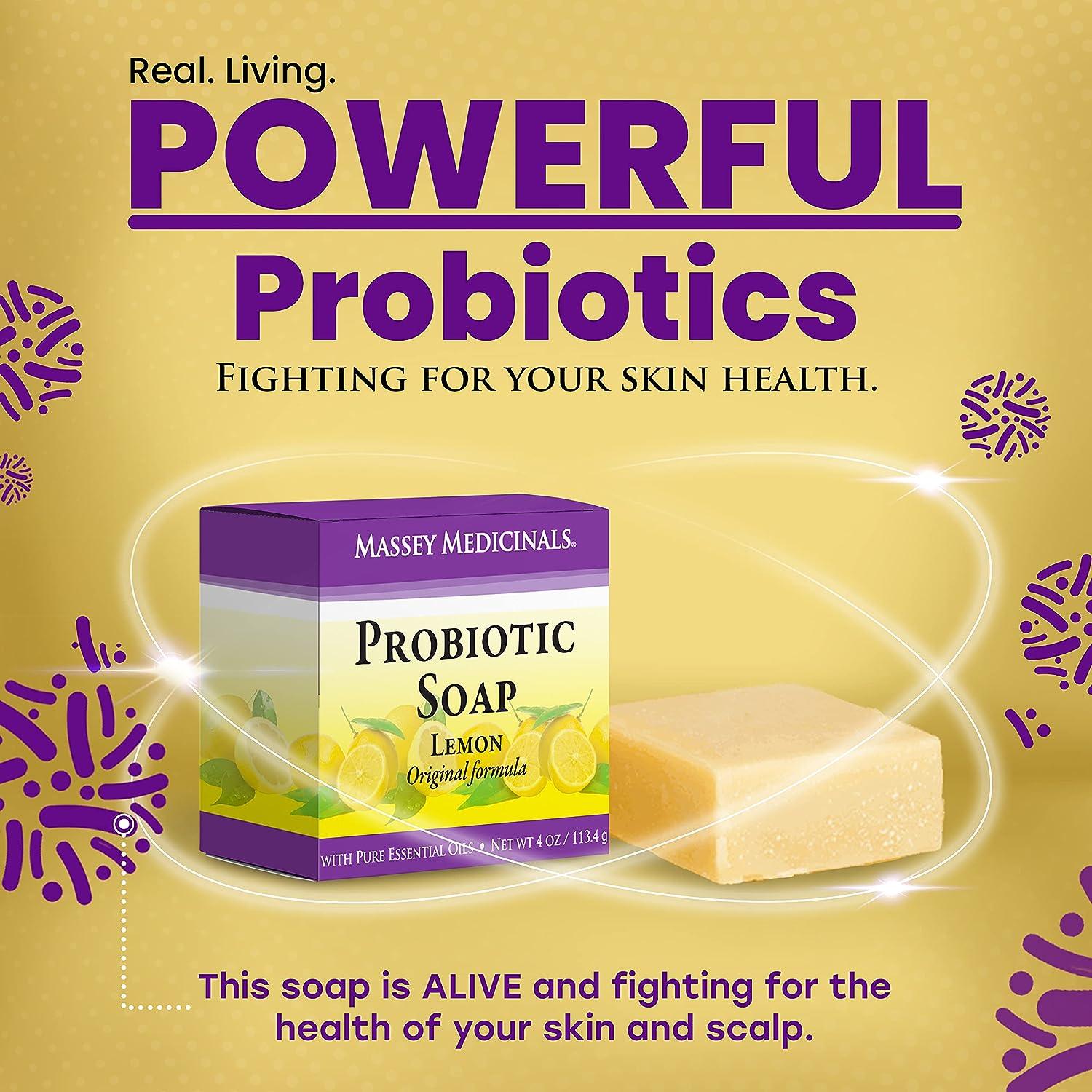 Massey's CF 100% Natural Probiotic Lemon Body Soap - 4oz | Refreshing ...