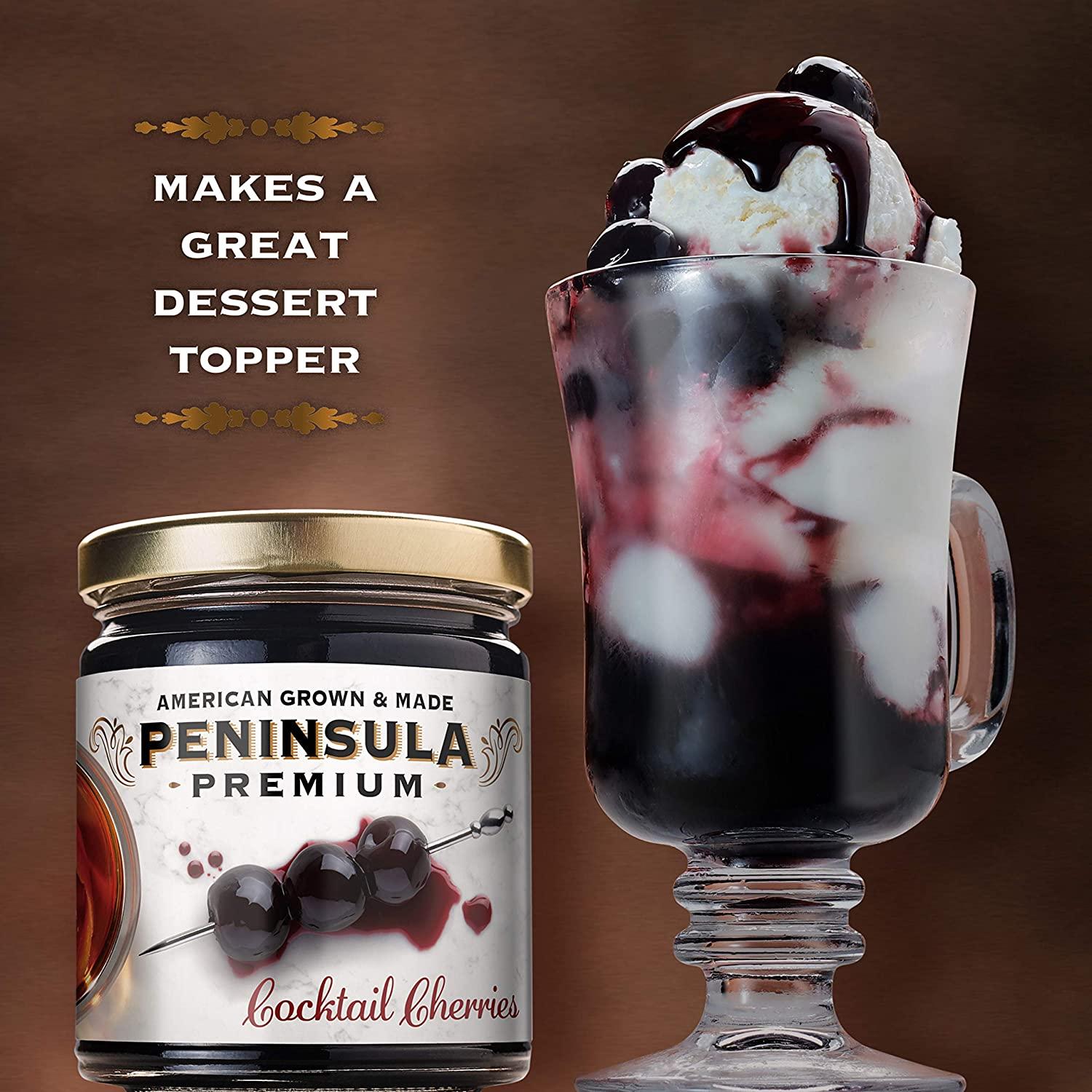 Peninsula Premium Cocktail Cherries - Award-Winning Deep Burgundy-Red ...