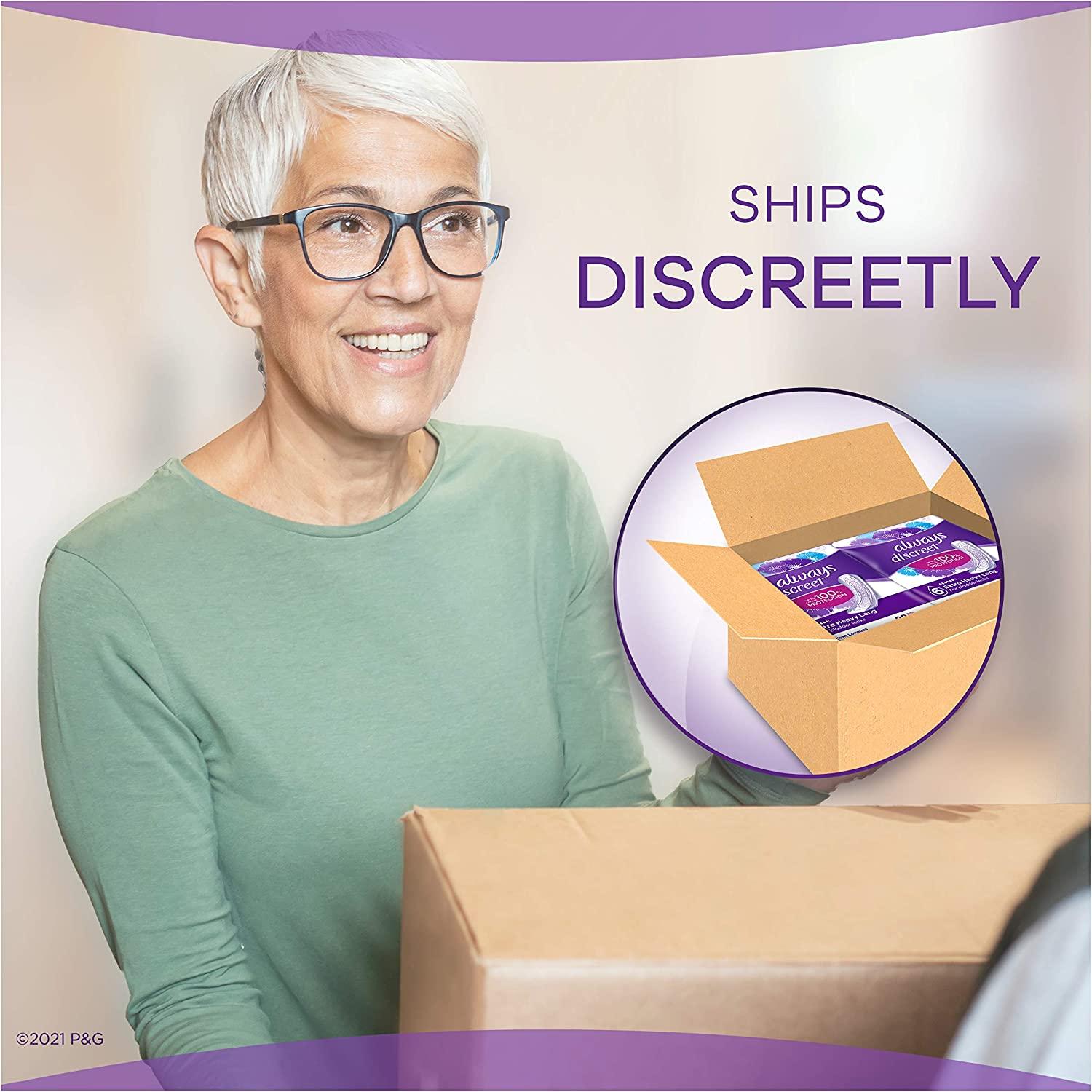 Always Discreet Extra Heavy Long Incontinence Pads 56 Count - Ultimate ...
