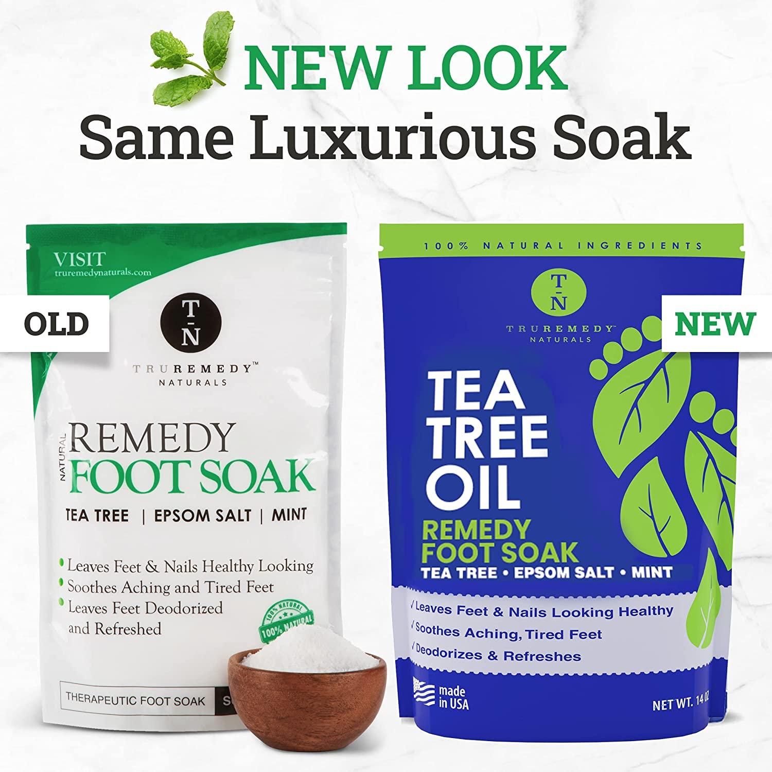 Tea Tree Oil Foot Soak with Epsom Salt & Mint - Helps Toenail ...