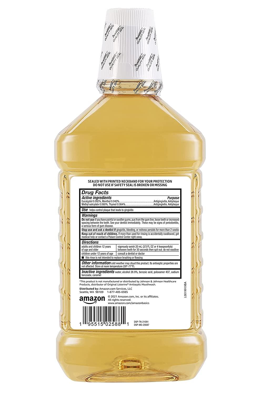 Amazon Basics Antiseptic Mouthwash - Original Flavor, 1.5L (50.7 Fl Oz ...