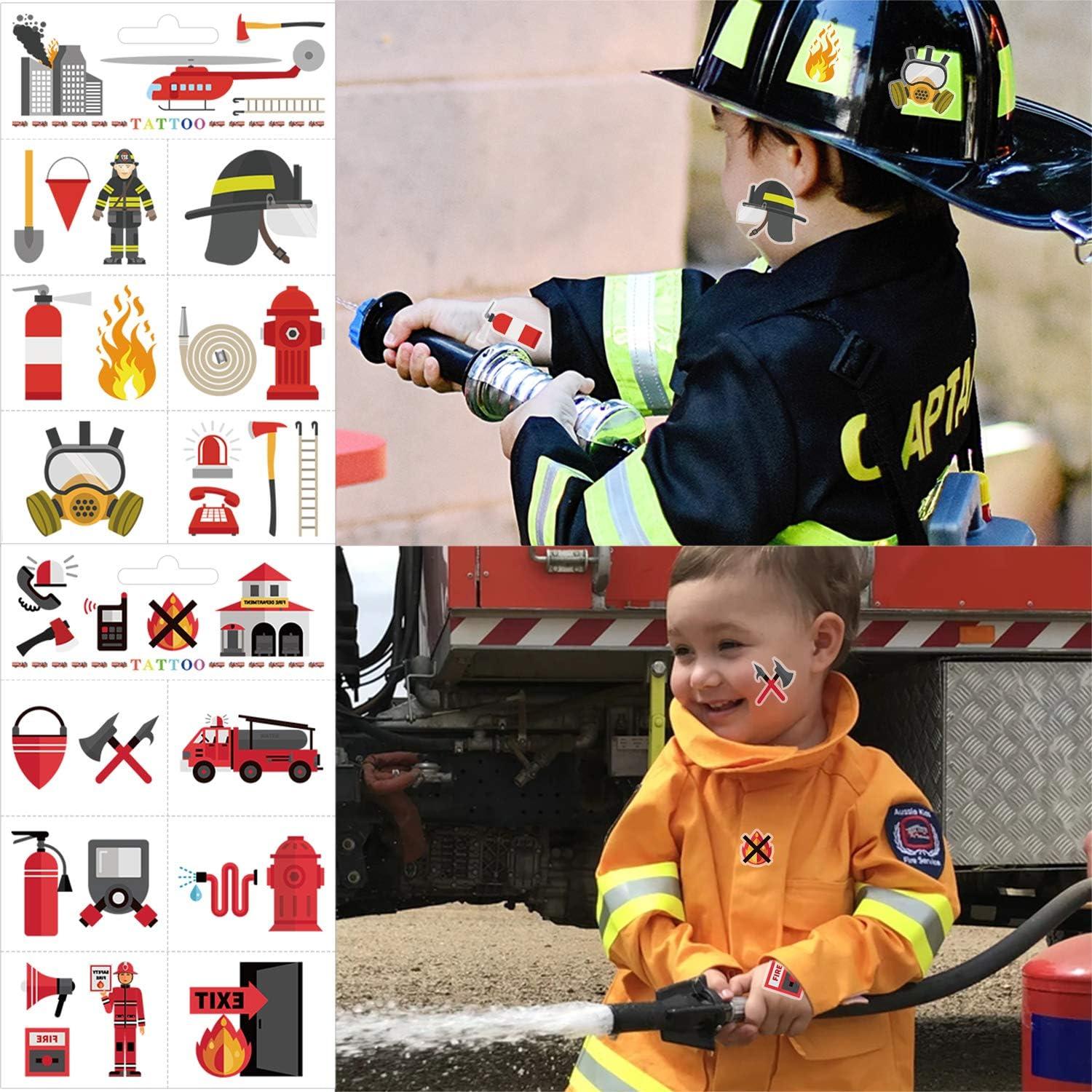 Konsait Firefighter Temporary Tattoos for Kids - 150+pcs Waterproof ...