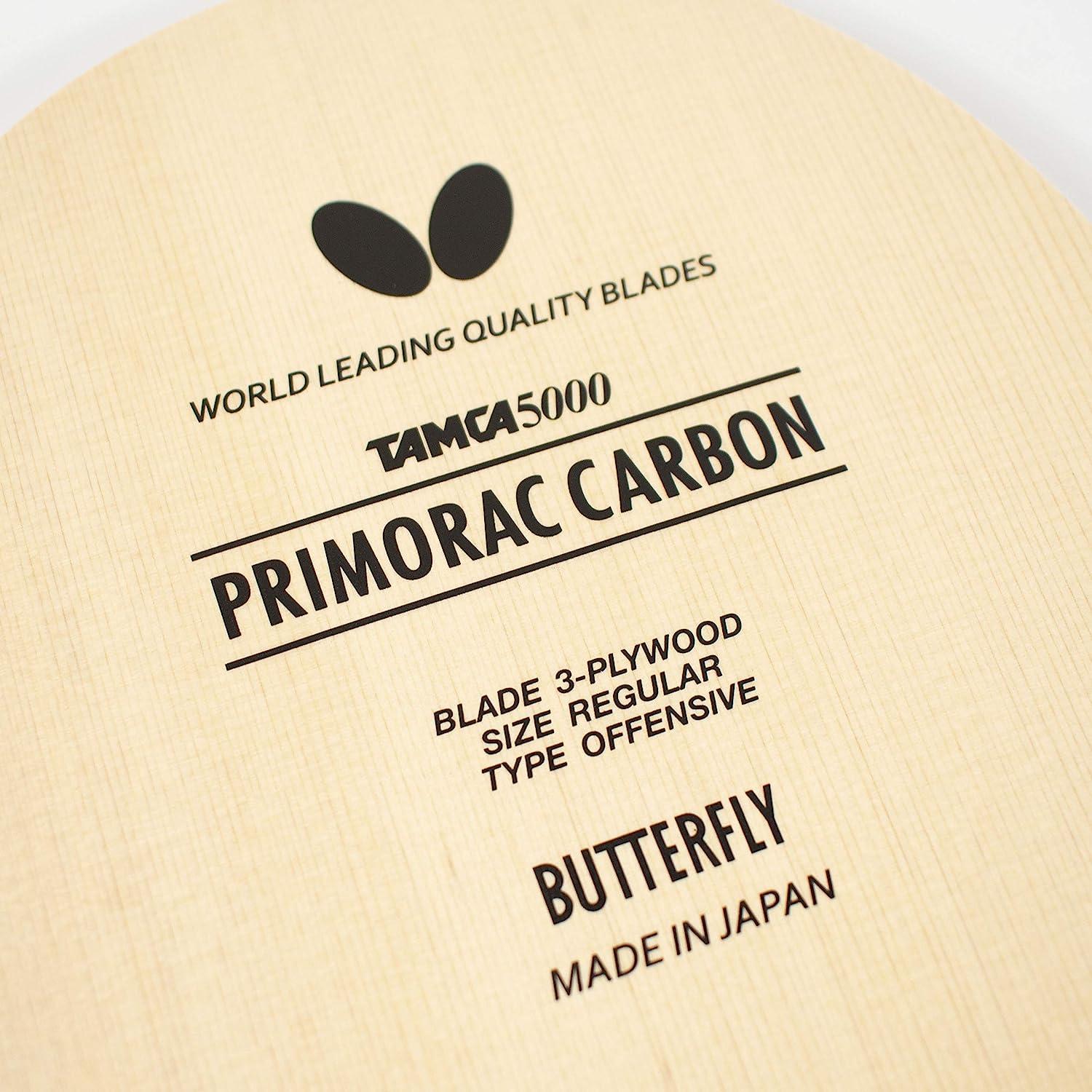 Primorac Carbon Blade - Butterfly Table Tennis Blade - TAMCA 5000 Carbon Fiber Blade - Cypress ...