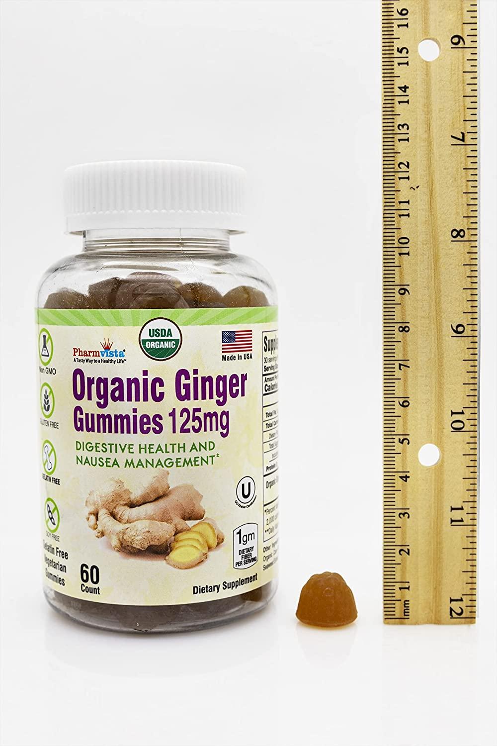 Organic Ginger Gummies 125mg for Nausea Management and Digestive Health ...