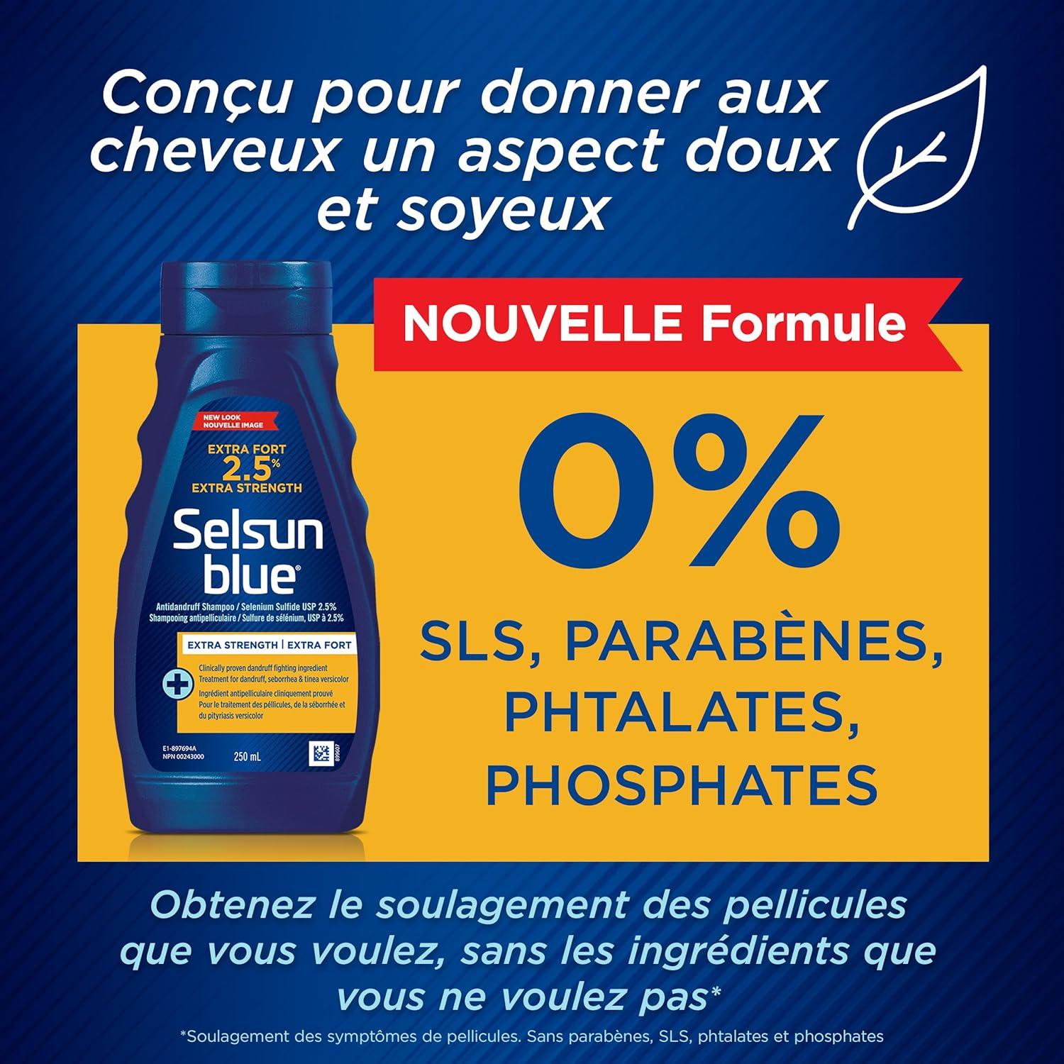 Selsun Blue Anti-Dandruff Shampoo 250mL Dandruff Treatment with 2.5% ...