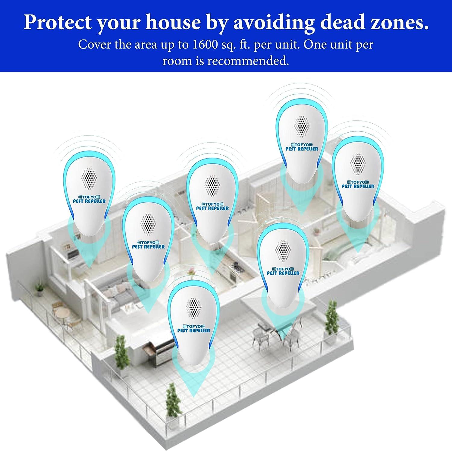 7 Pack Ultrasonic Pest Repeller Indoor - Dual Chip System for Humans ...