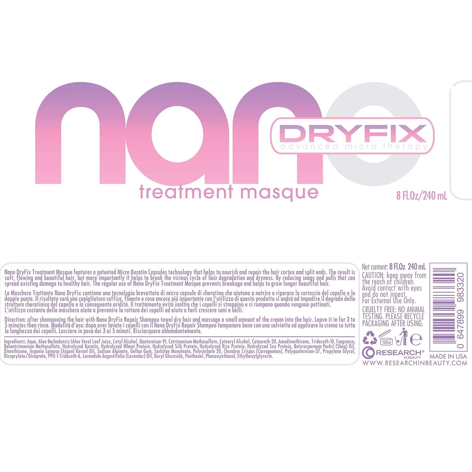 Nano DryFix Hair Masque - Repair Treatment for Damaged Hair with Shea ...