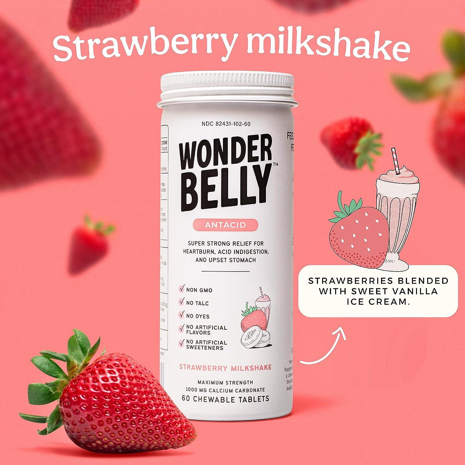 Wonderbelly Chewable Antacid Tablets - Maximum Strength Heartburn ...