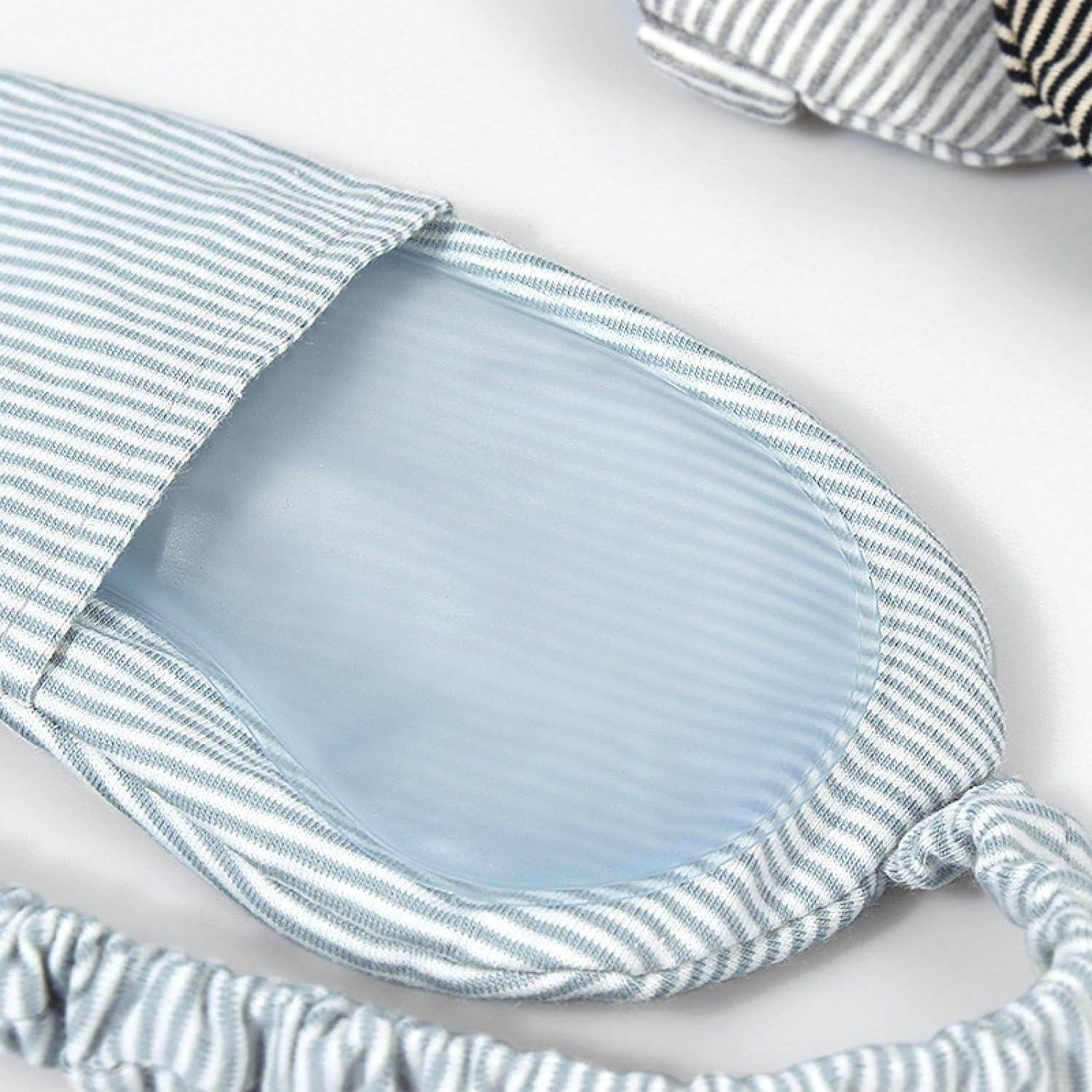 Knitted Striped Ice Bag Eye Mask for Men and Women - Cold/Hot Compress ...