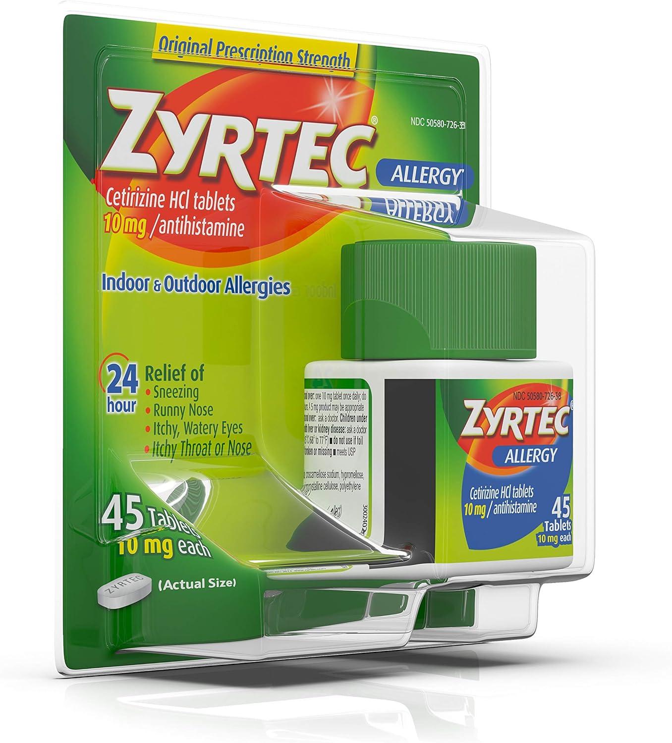 Zyrtec 24 Hour Allergy Relief Tablets 10 mg - 45 ct | Cetirizine HCl ...