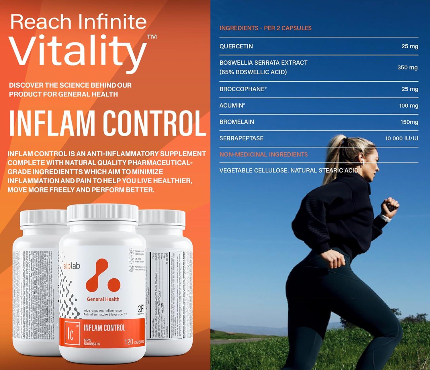 ATP LAB Inflam Control 120 Capsules - Joint & Muscle Support with ...
