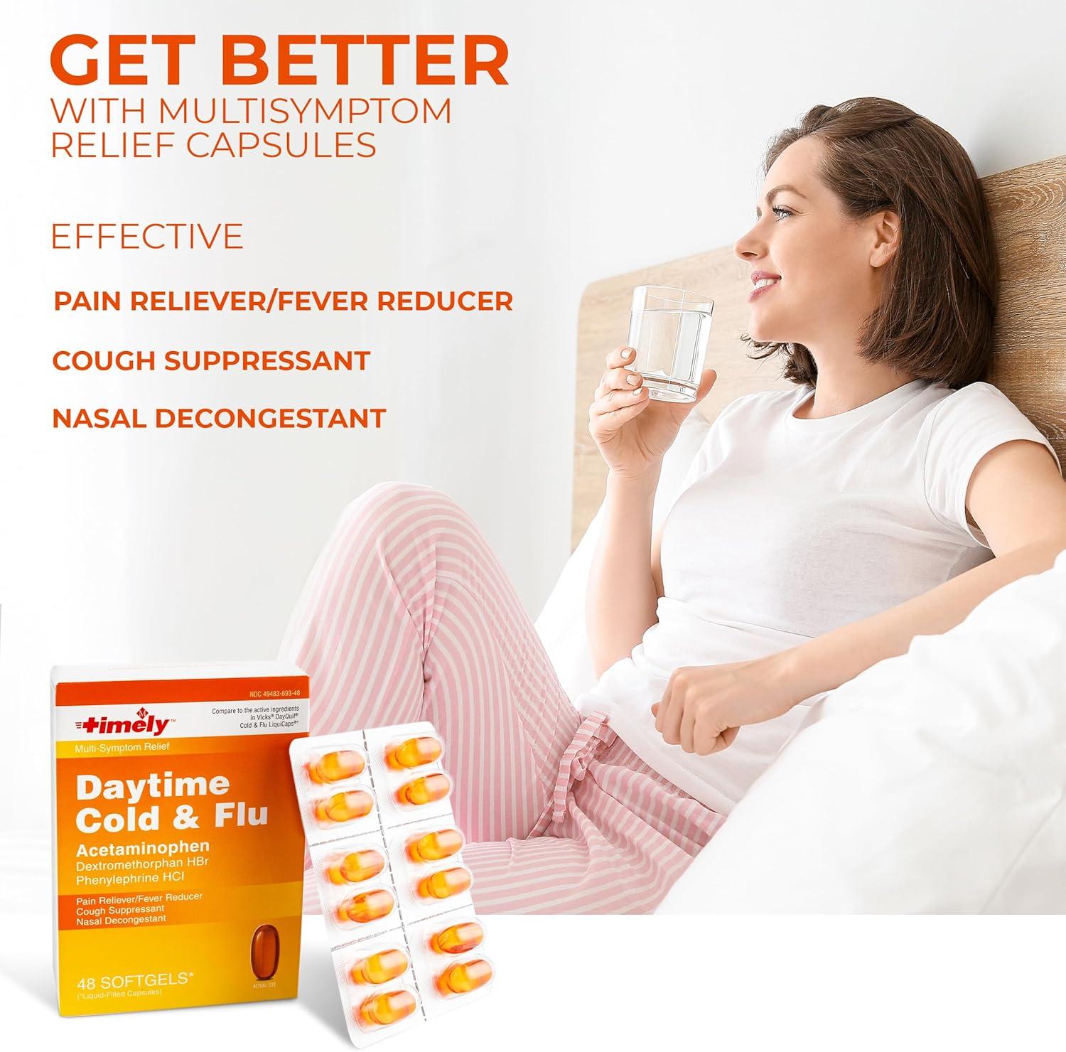 Buy TIME-CAP LABS Timely Daytime Cold & Flu Medicine - 48 Softgels ...