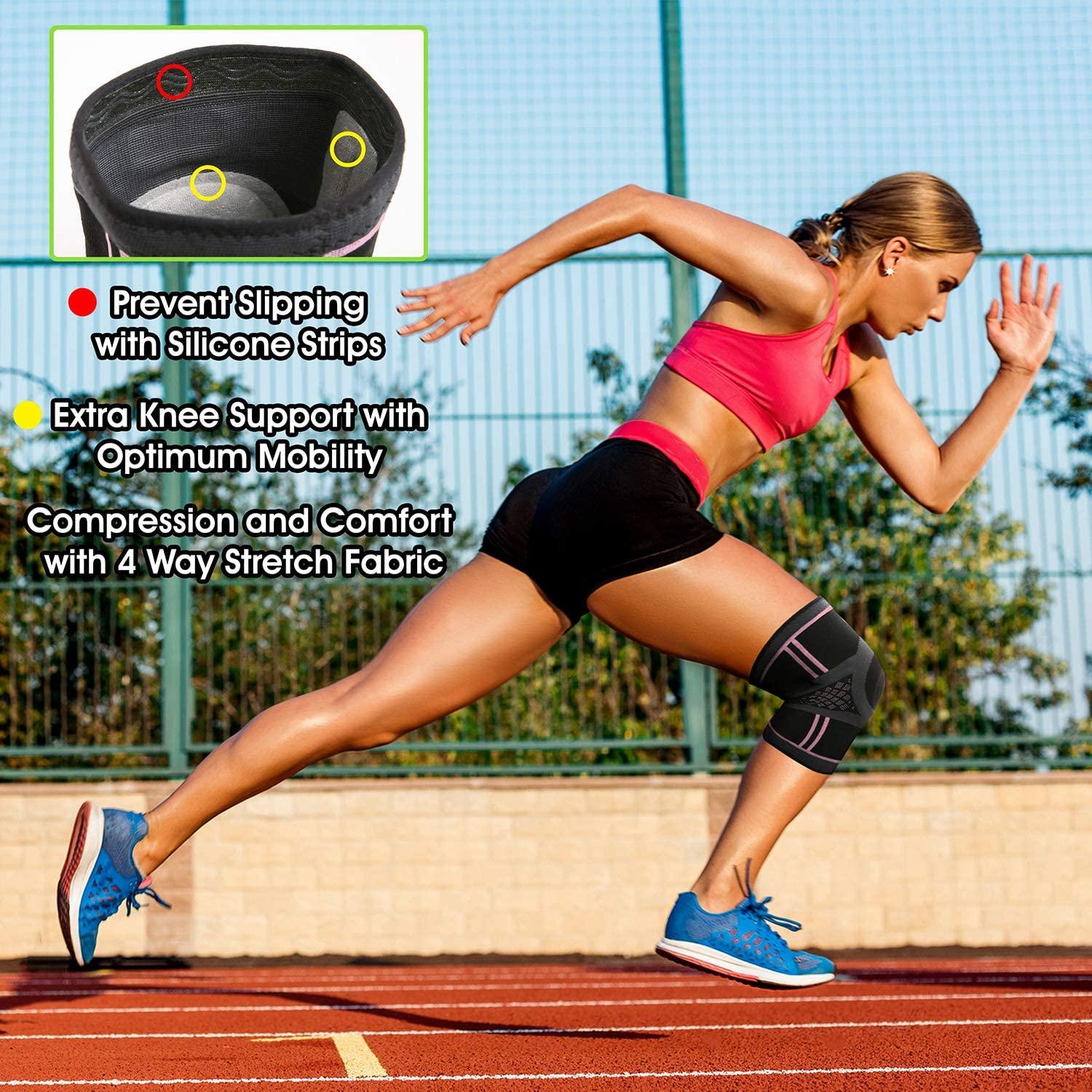 TechWare Pro Knee Compression Sleeve - Side Stabilizers & Gel Pads ...