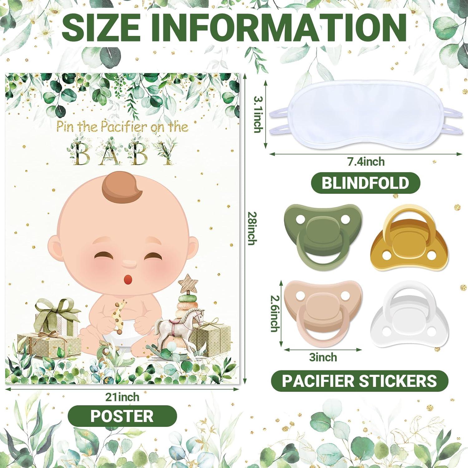 Sinmoe Pin the Pacifier Game - Baby Party Decorations | 24 Stickers ...