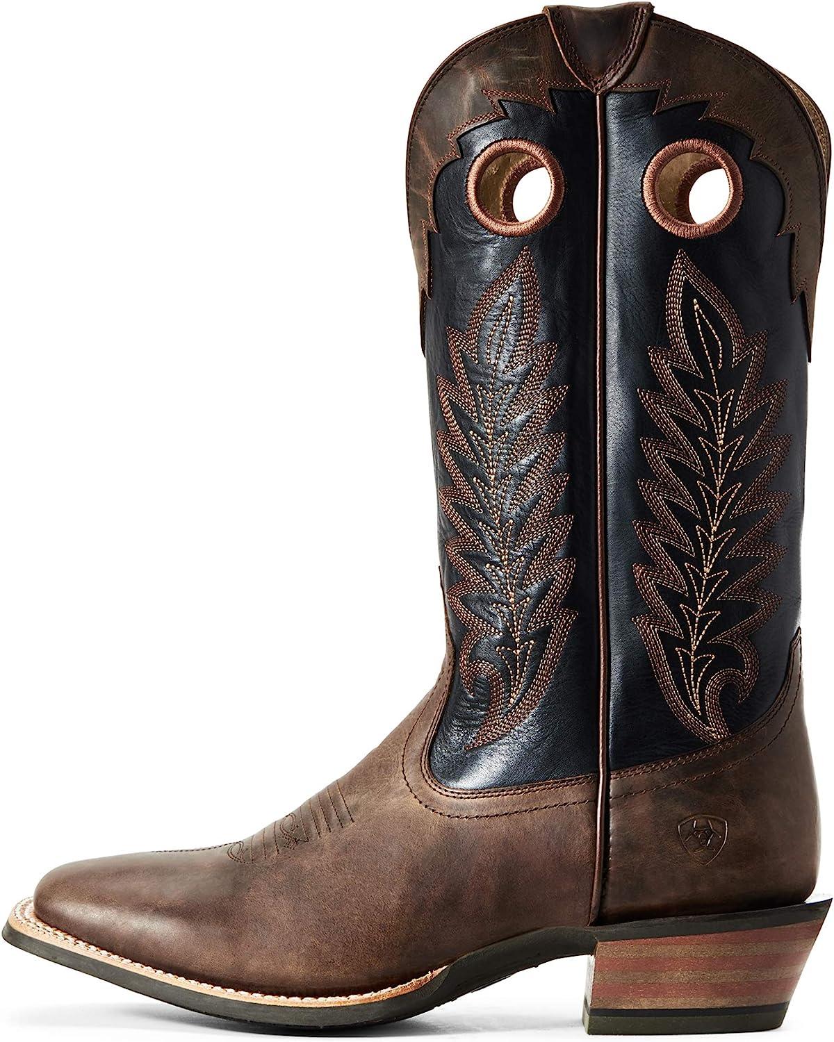 ARIAT Men's Real Deal Western Boot - 10 Dusted Wheat/Navy | Premium ...