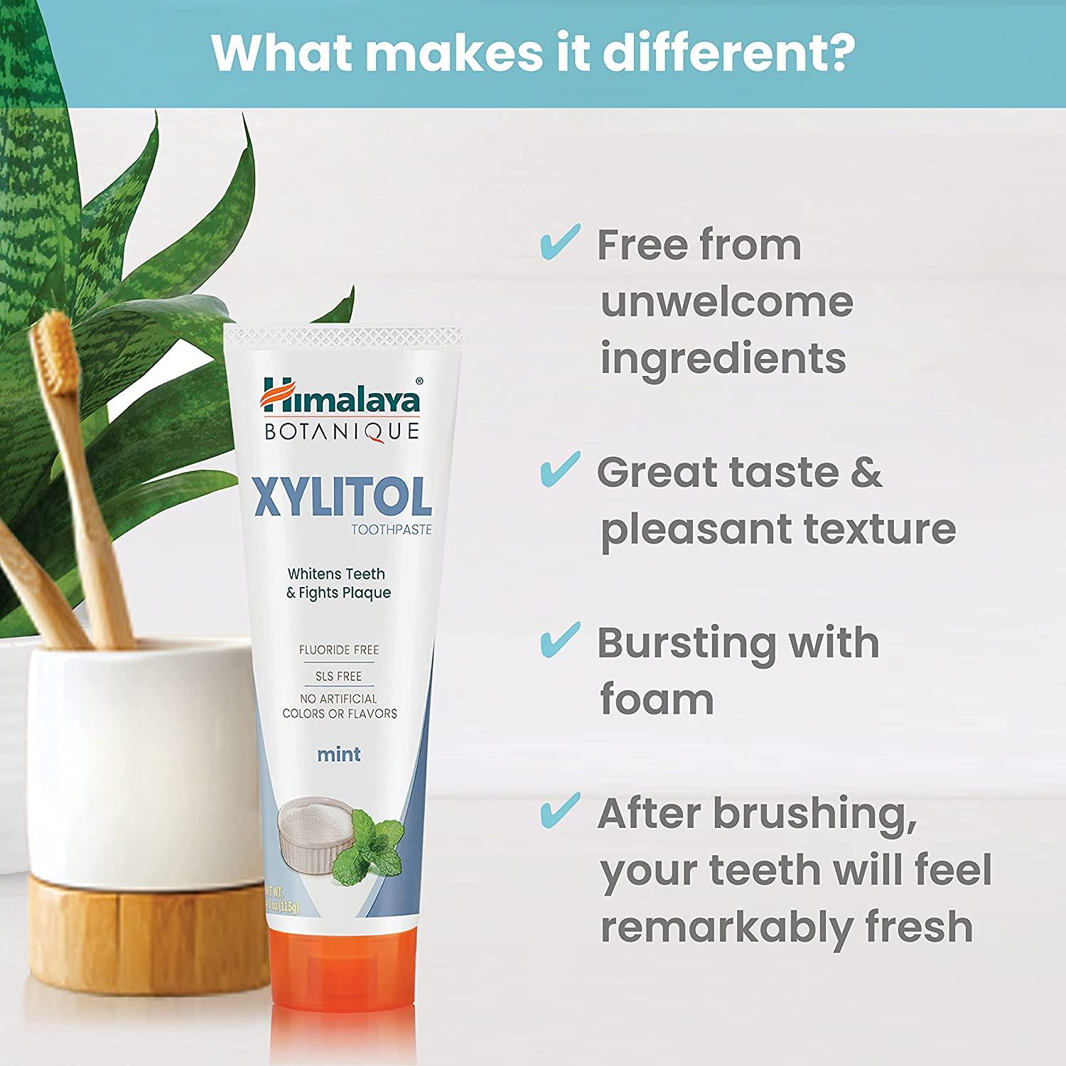Himalaya Botanique Whitening Antiplaque Toothpaste - Xylitol for Plaque ...