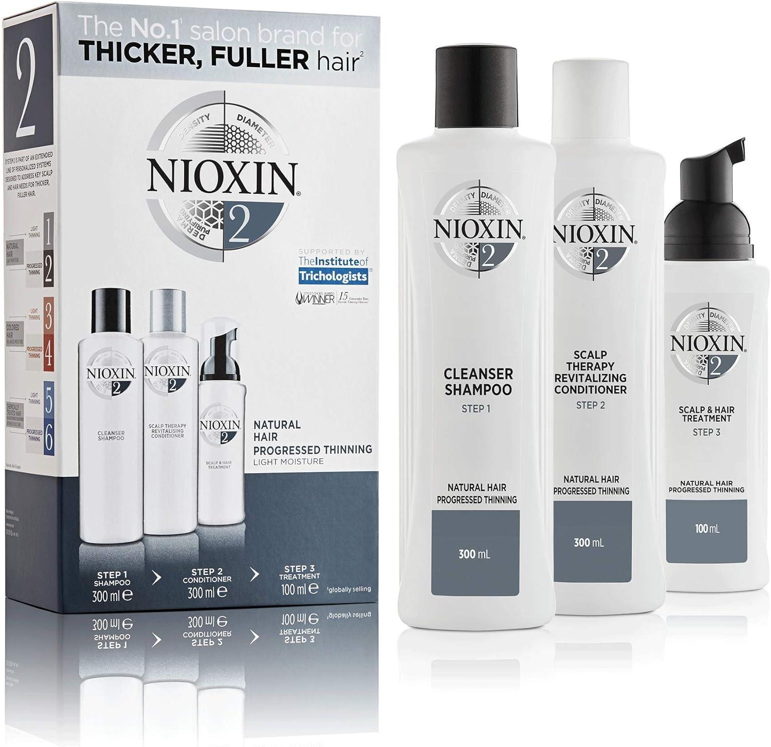 Nioxin System 2 Loyalty Kit: Natural Hair Treatment for Progressed ...