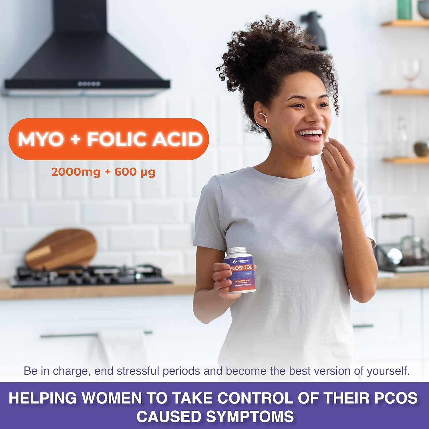 Myo-Inositol & Folic Acid 2000mg | 180 Capsules PCOS & Fertility ...