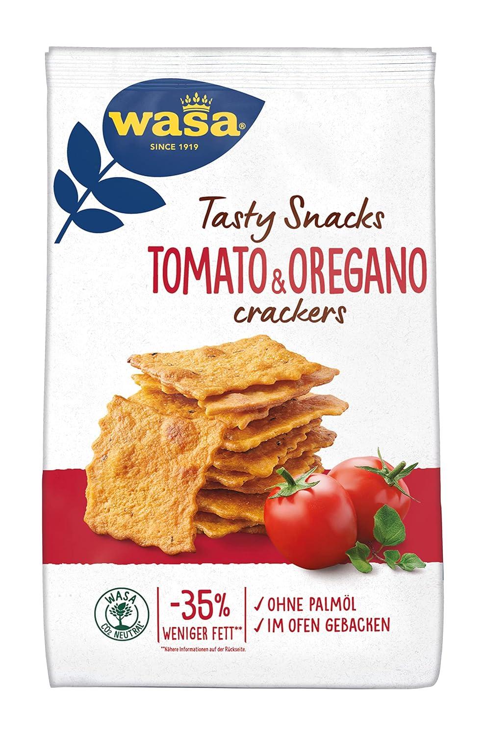 Wasa Tasty Snacks Cracker Tomato & Oregano Crispy Light Wheat Crackers ...
