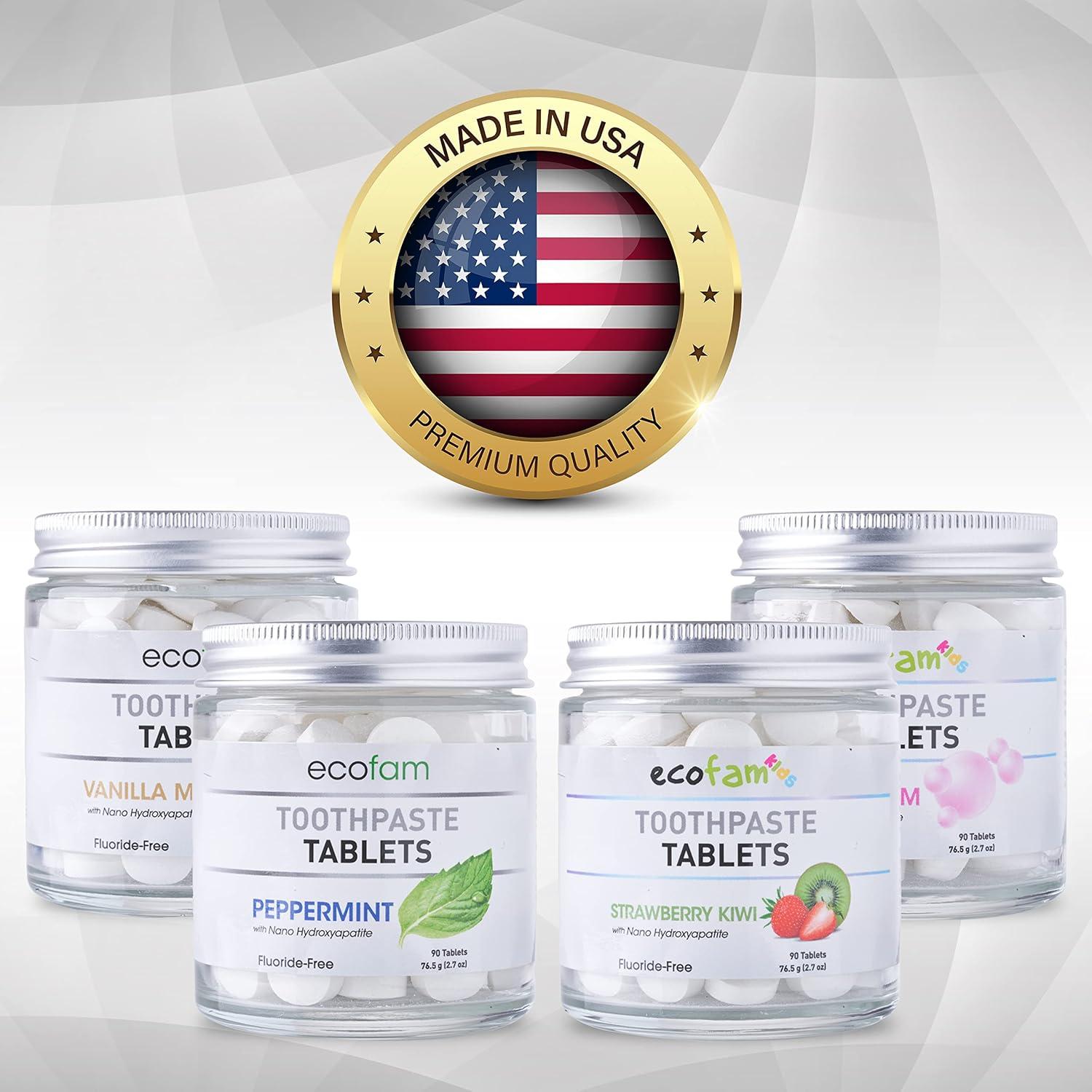 Toothpaste Tablets Strawberry Kiwi | Fluoride-Free Chewable Nano ...