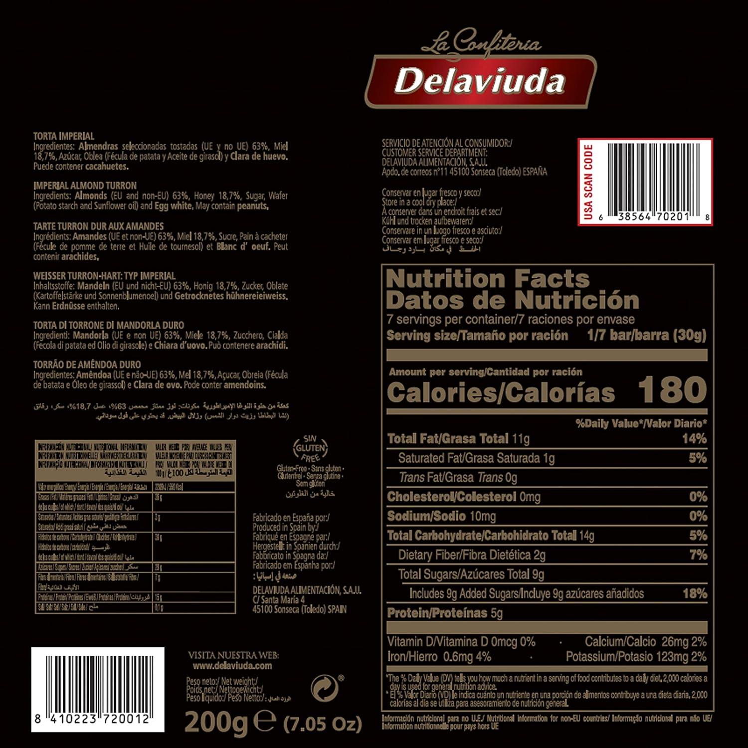 Delaviuda - Turron Torta Imperial Hard Almond Nougat Gallette - Supreme ...