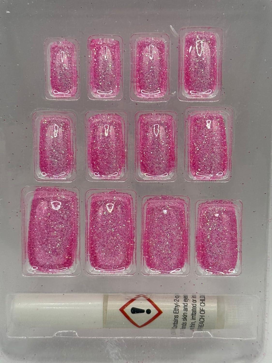 glitter false nails (Pink) | Buy Now with Express International ...