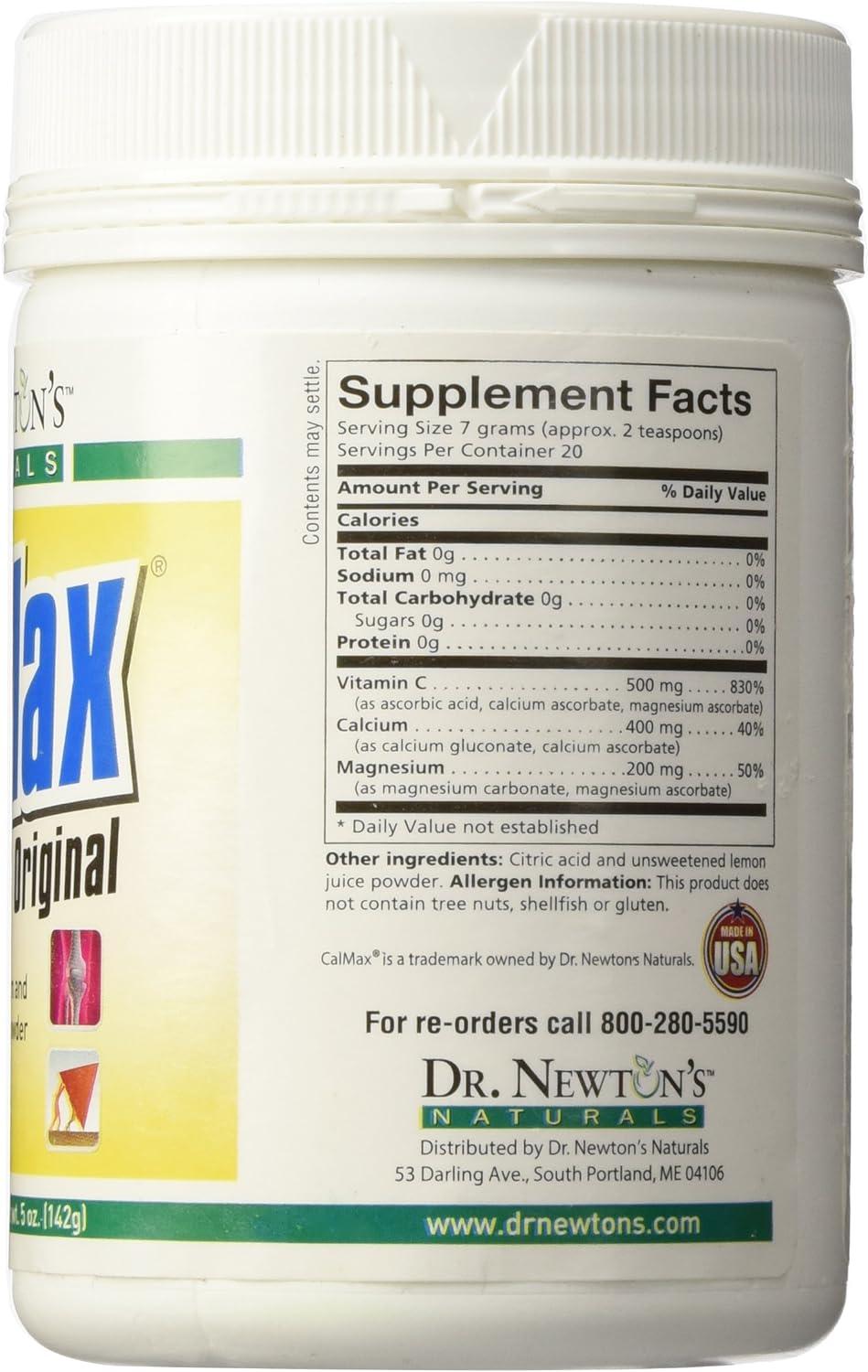Dr. Newtons Naturals CalMax: Calcium Magnesium Vitamin C Supplement ...